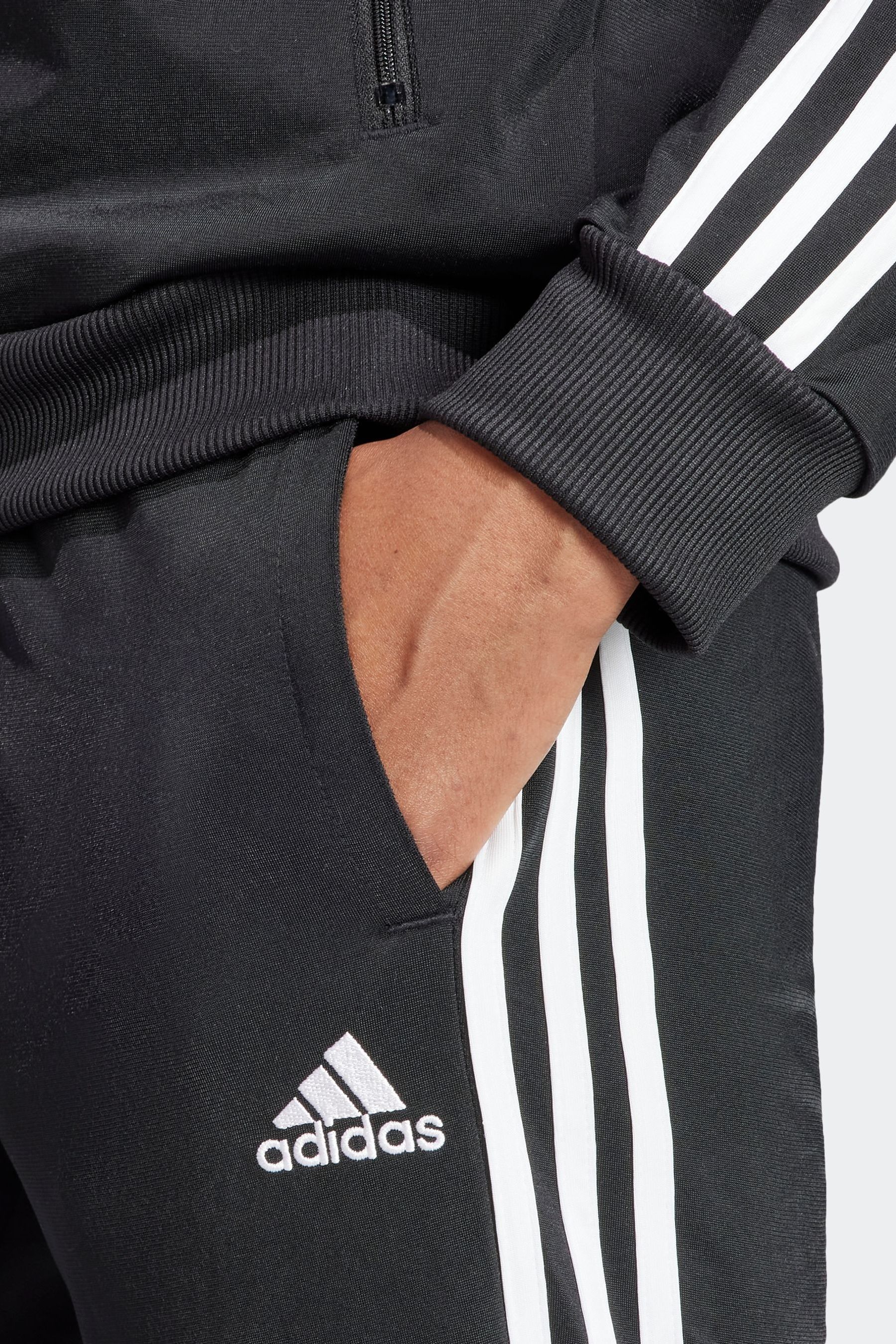 Buy adidas Dark Black 3 Stripe Essentials Tracksuit from the Next UK ...
