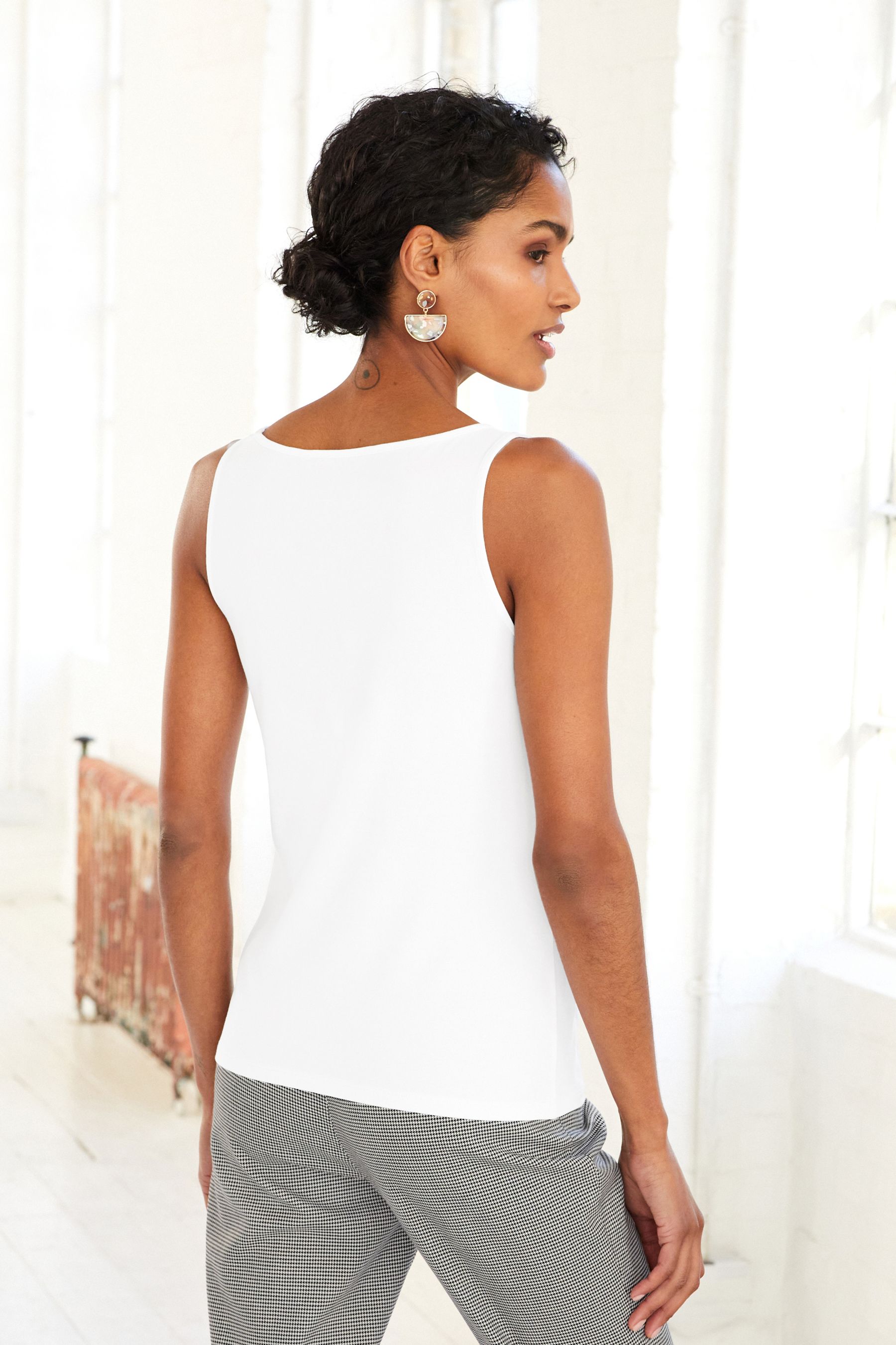 Buy White Square Neck Vest from the Next UK online shop