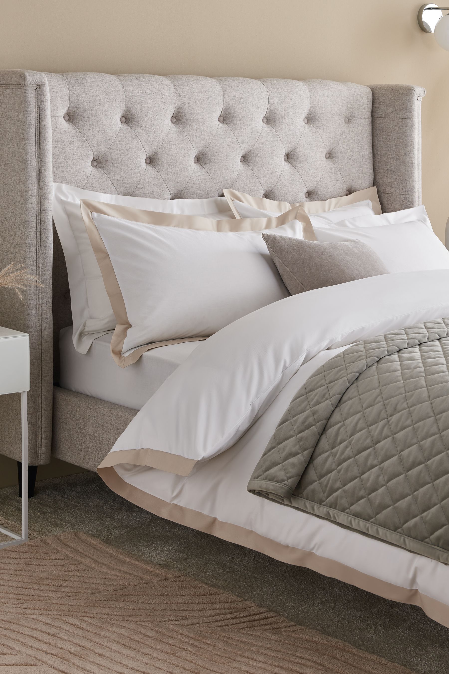 Buy Wool Blend Natural Stone Grayson Upholstered Ottoman Storage Bed ...