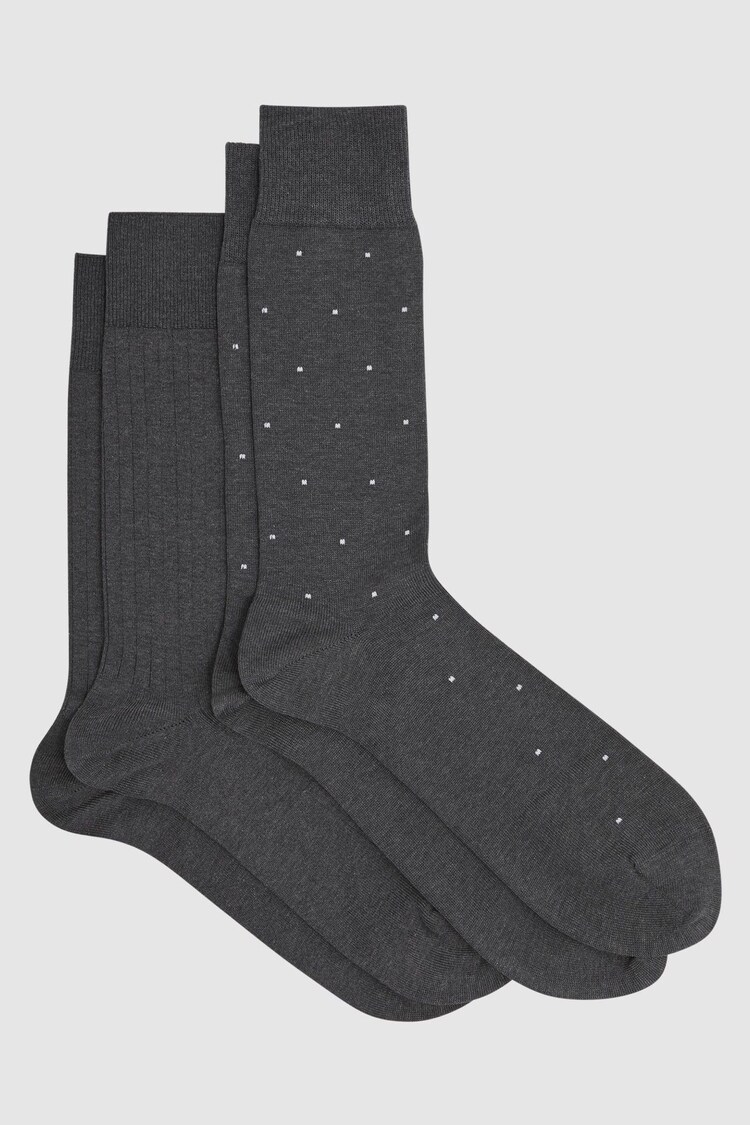 Buy Reiss Charcoal Graham 2 Pack of Socks from the Next UK online shop