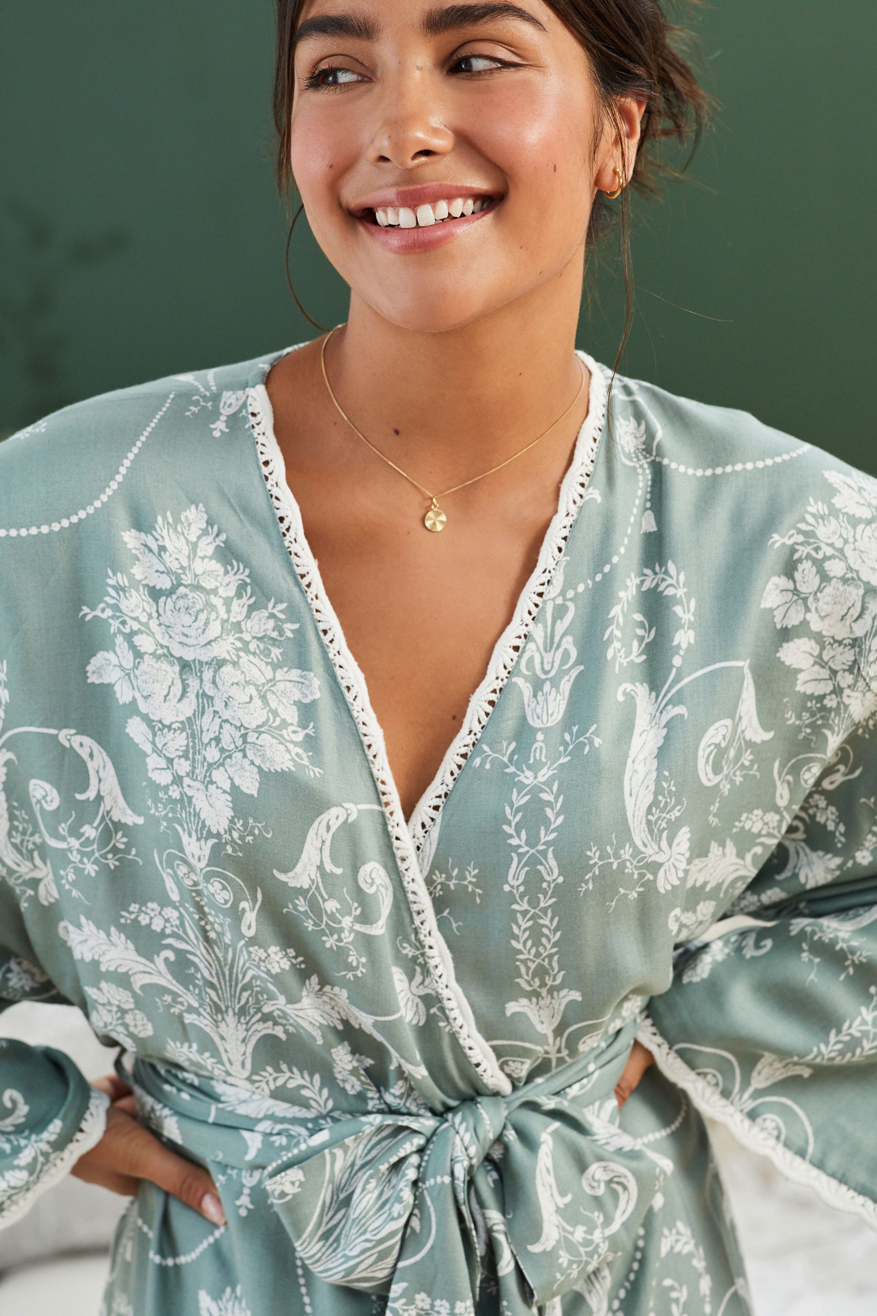 Buy Laura Ashley Green Dressing Gown from the Next UK online shop