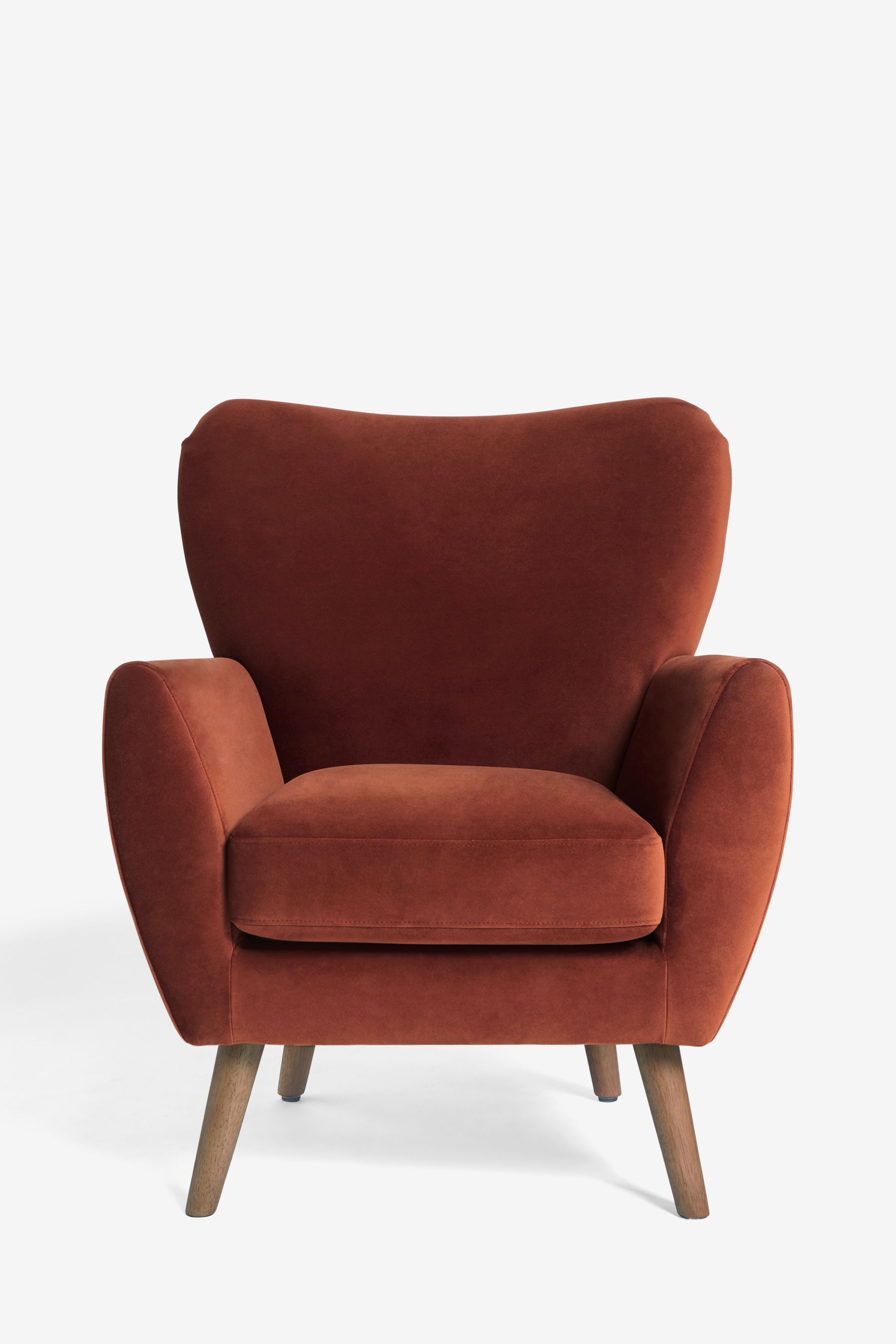 Buy Soft Velvet Rust Brown Wilson II Highback Armchair from the Next UK ...