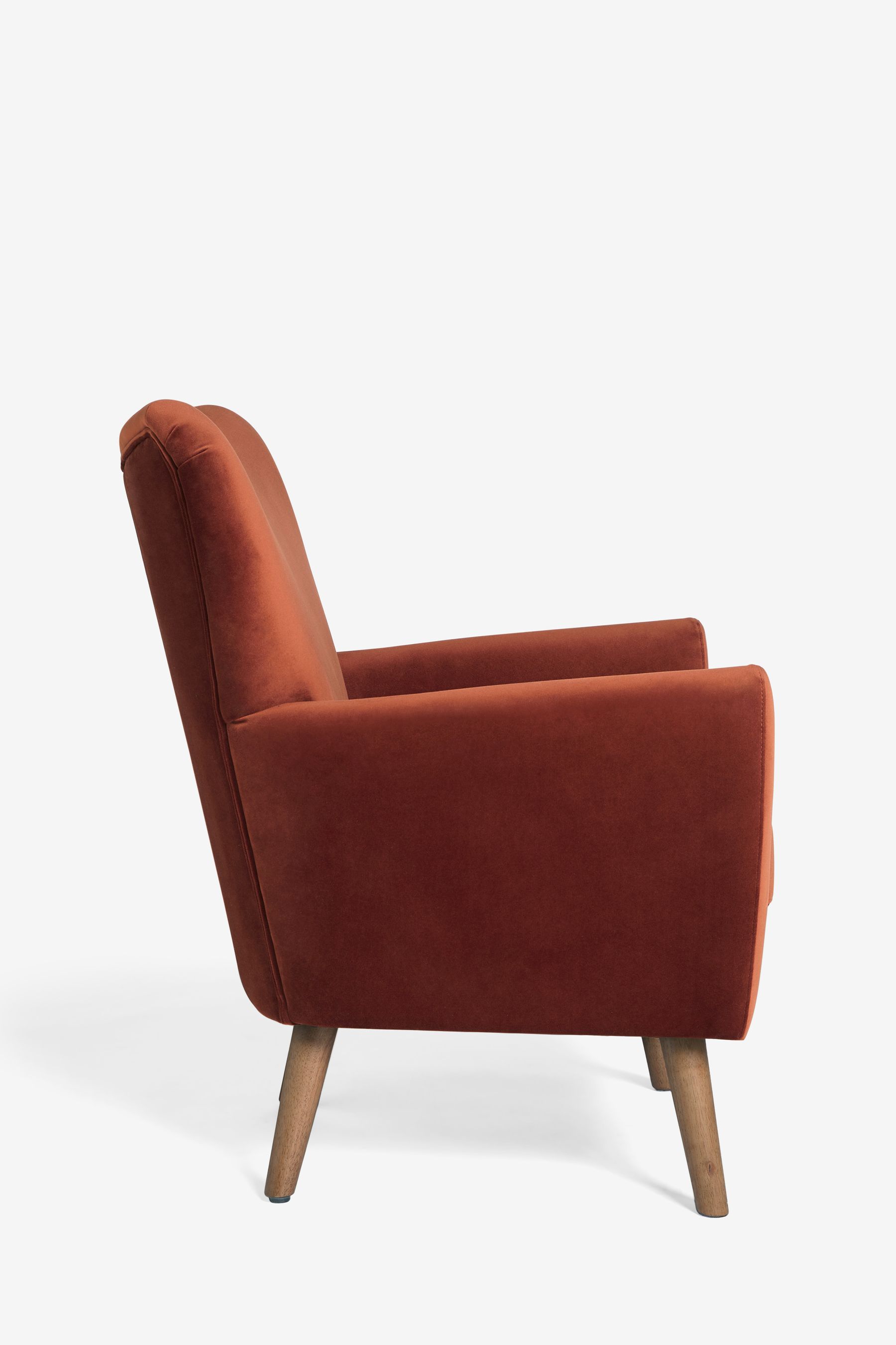 Buy Soft Velvet Rust Brown Wilson II Highback Armchair from the Next UK online shop