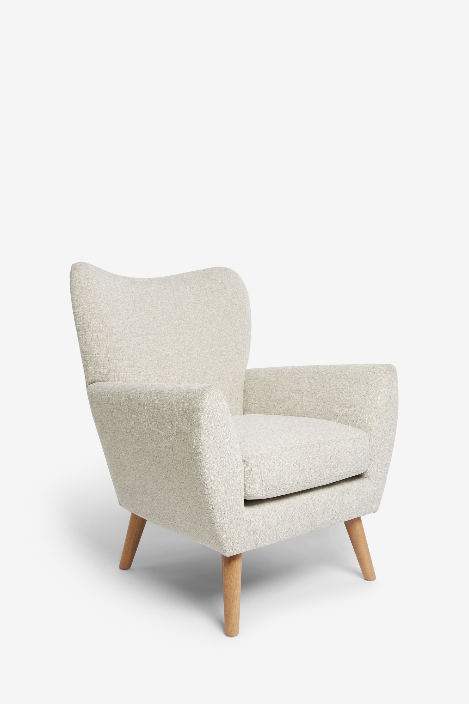 Buy Tweedy Plain Light Natural Wilson II Highback Armchair from the ...