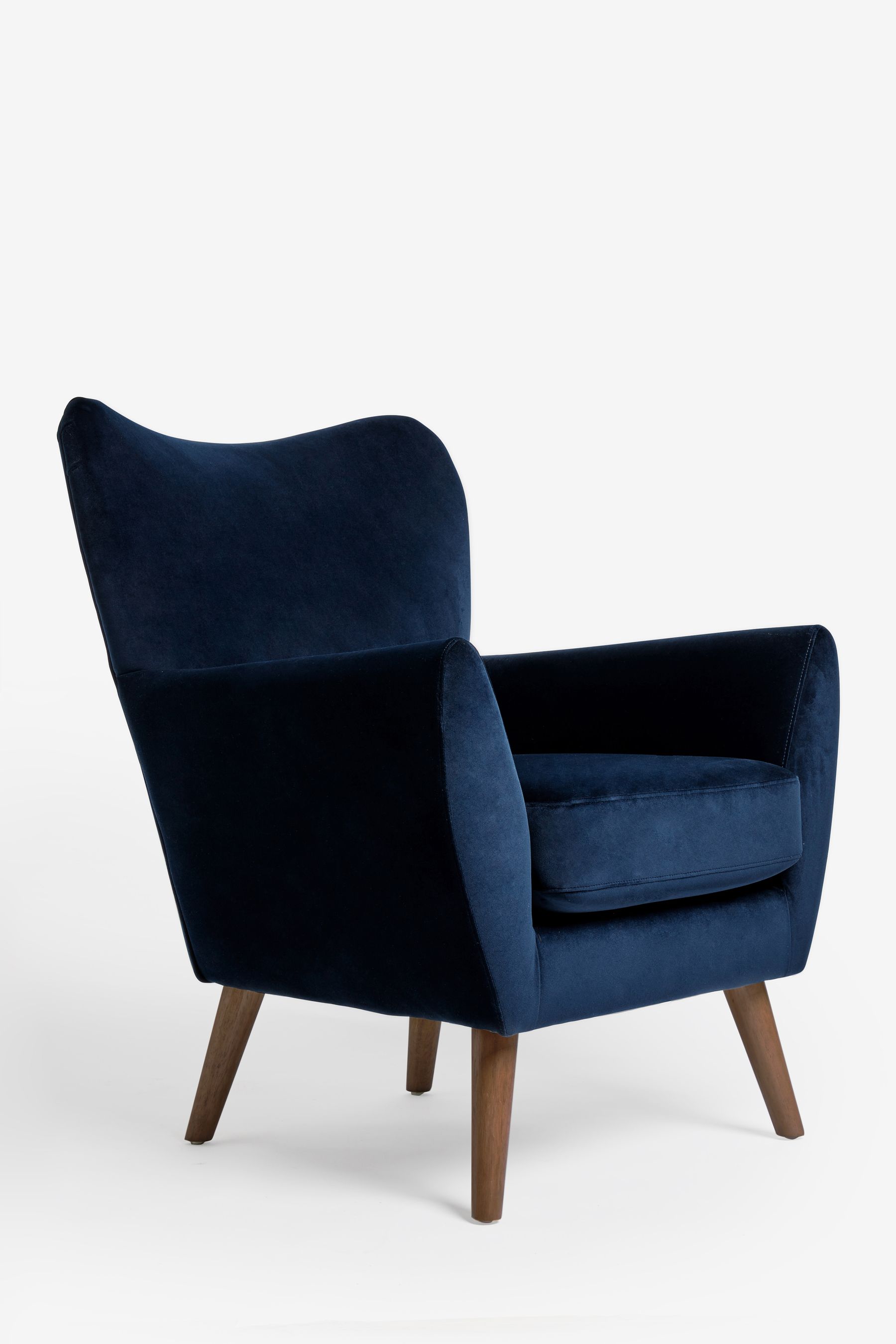 Buy Soft Velvet Navy Blue Wilson II Highback Armchair from the Next UK ...