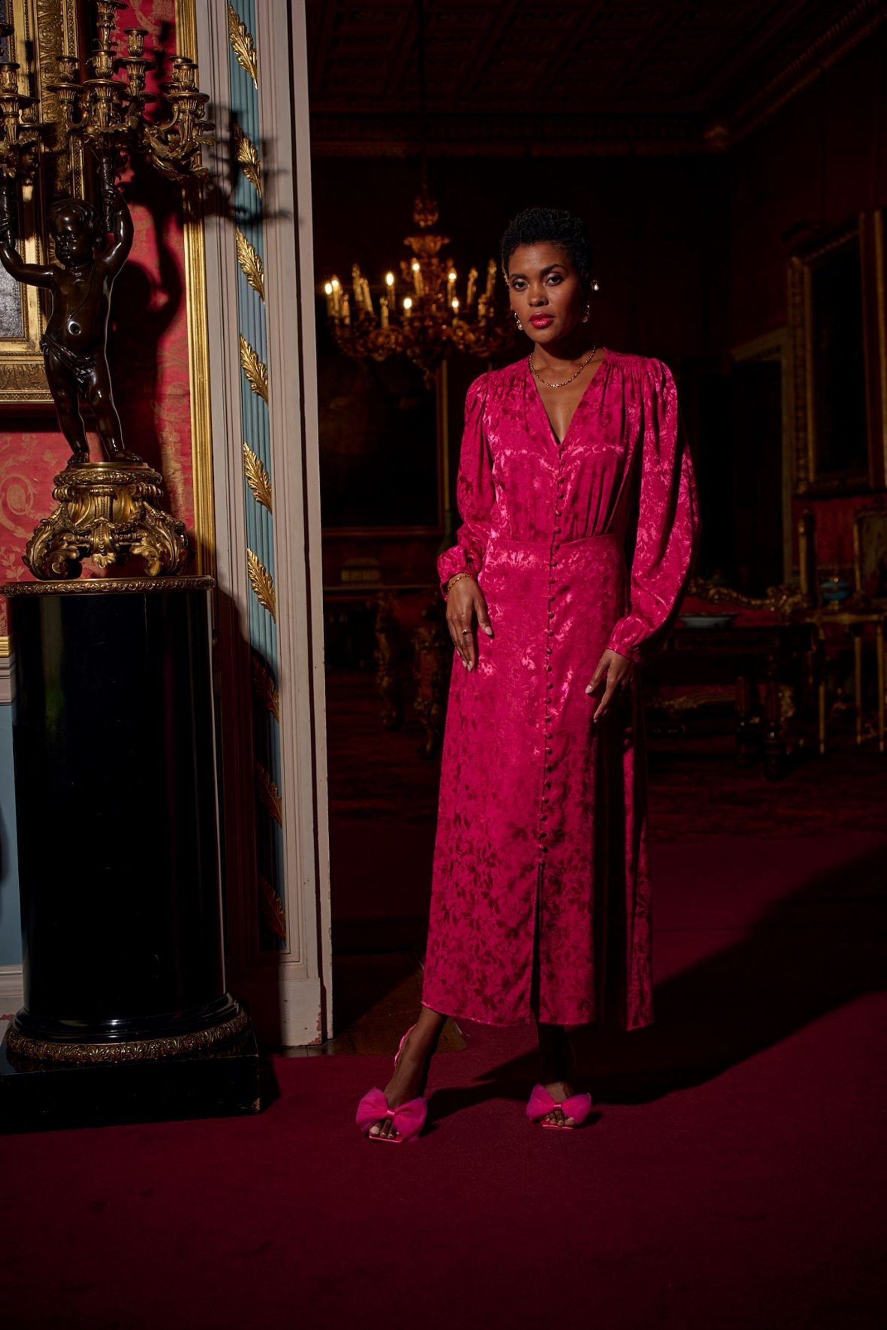 Buy Another Sunday Button Through Jacquard Midi Dress from the Next UK ...