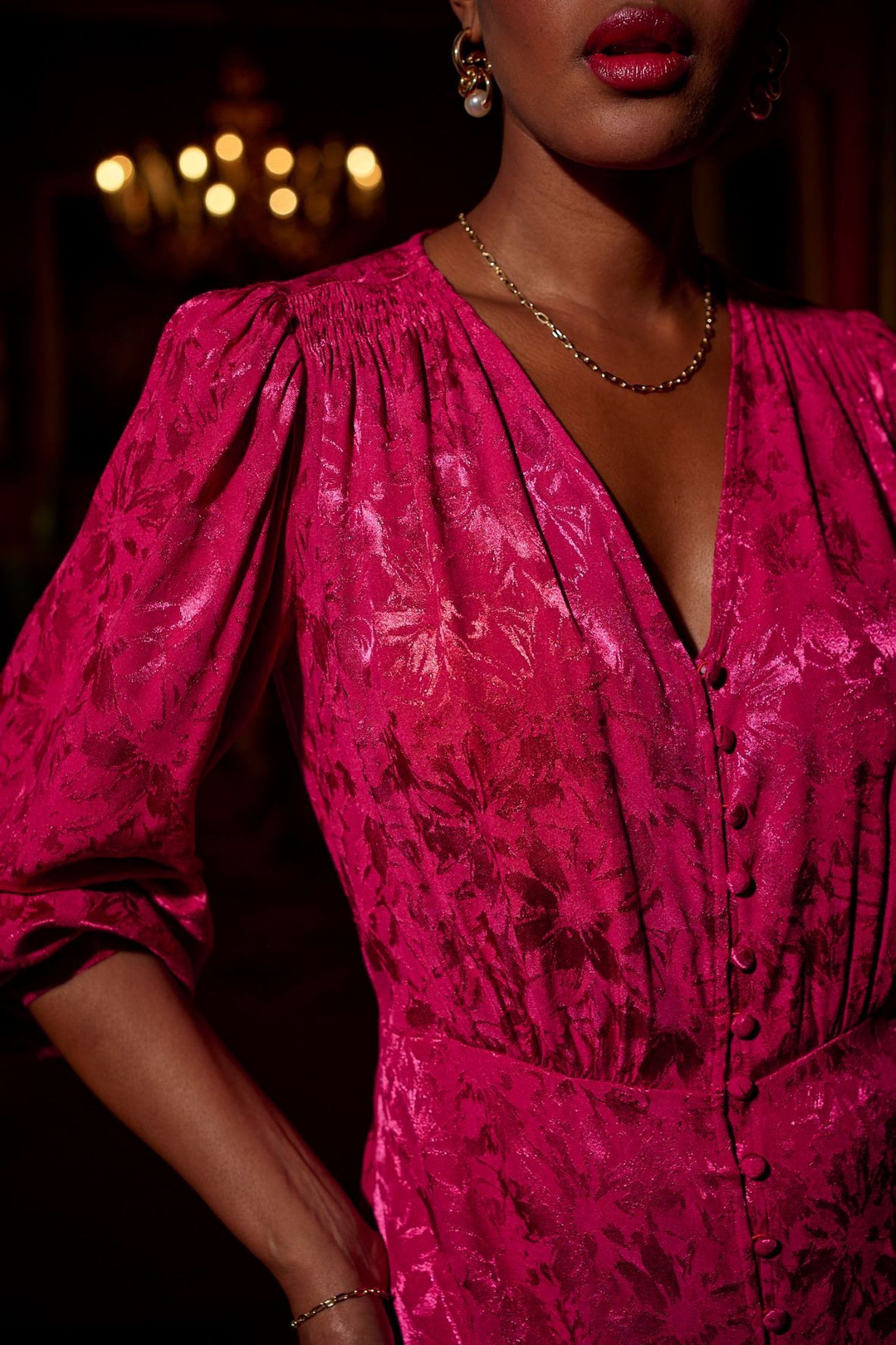 Buy Another Sunday Button Through Jacquard Midi Dress from the Next UK ...
