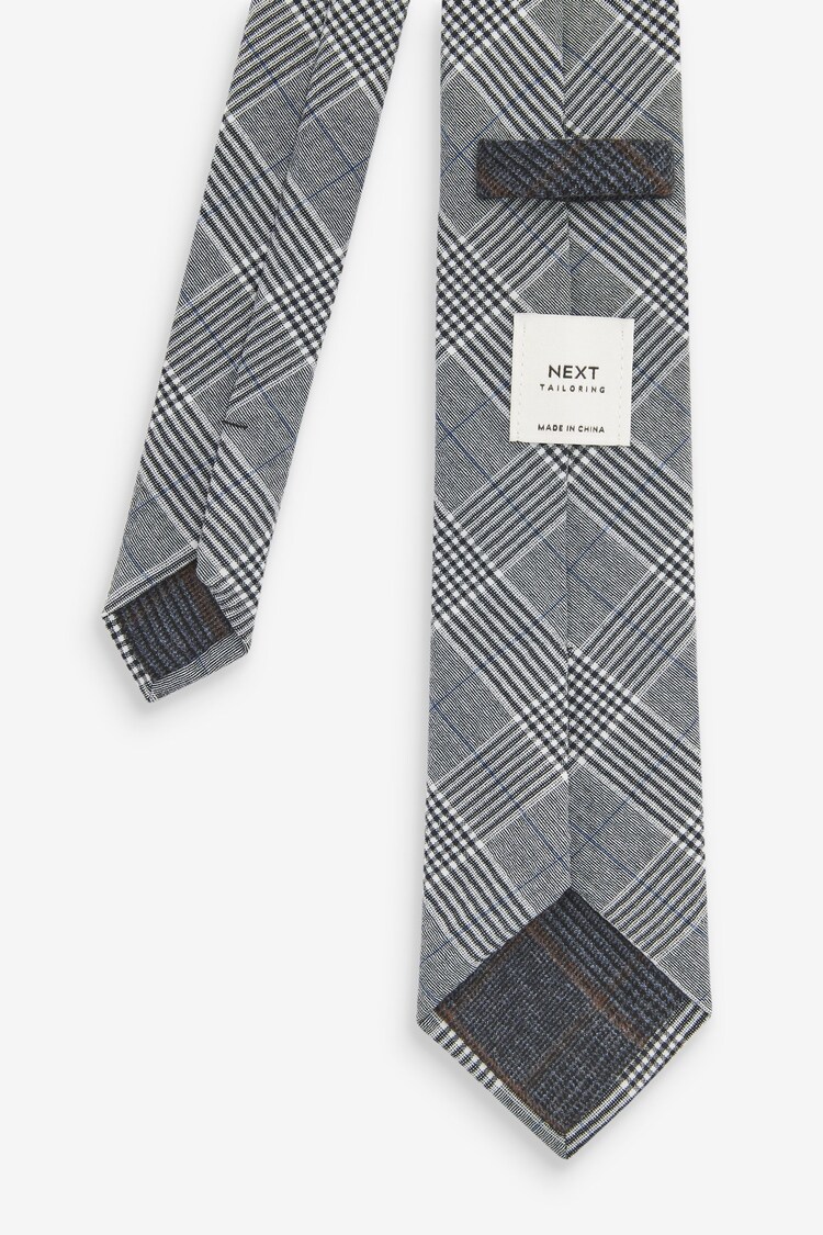 Buy Grey Check Pattern Tie from Next Luxembourg