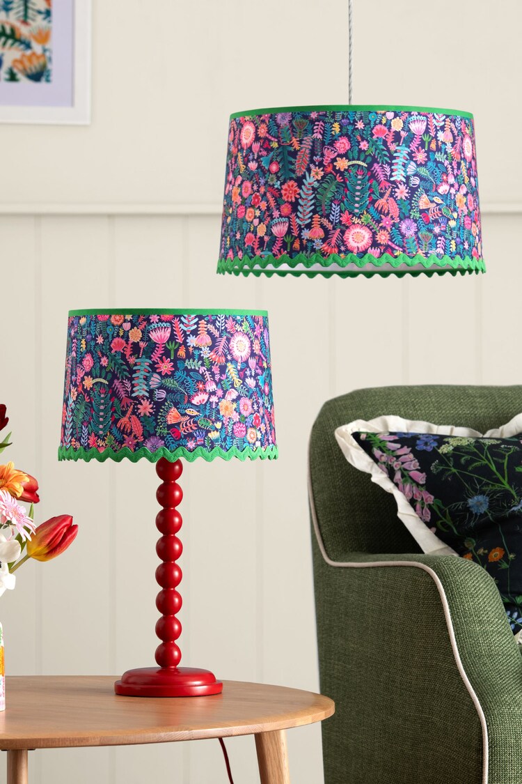 Buy Lucy Tiffney Navy Floral RicRac Easyfit Lamp Shade from the Next UK ...