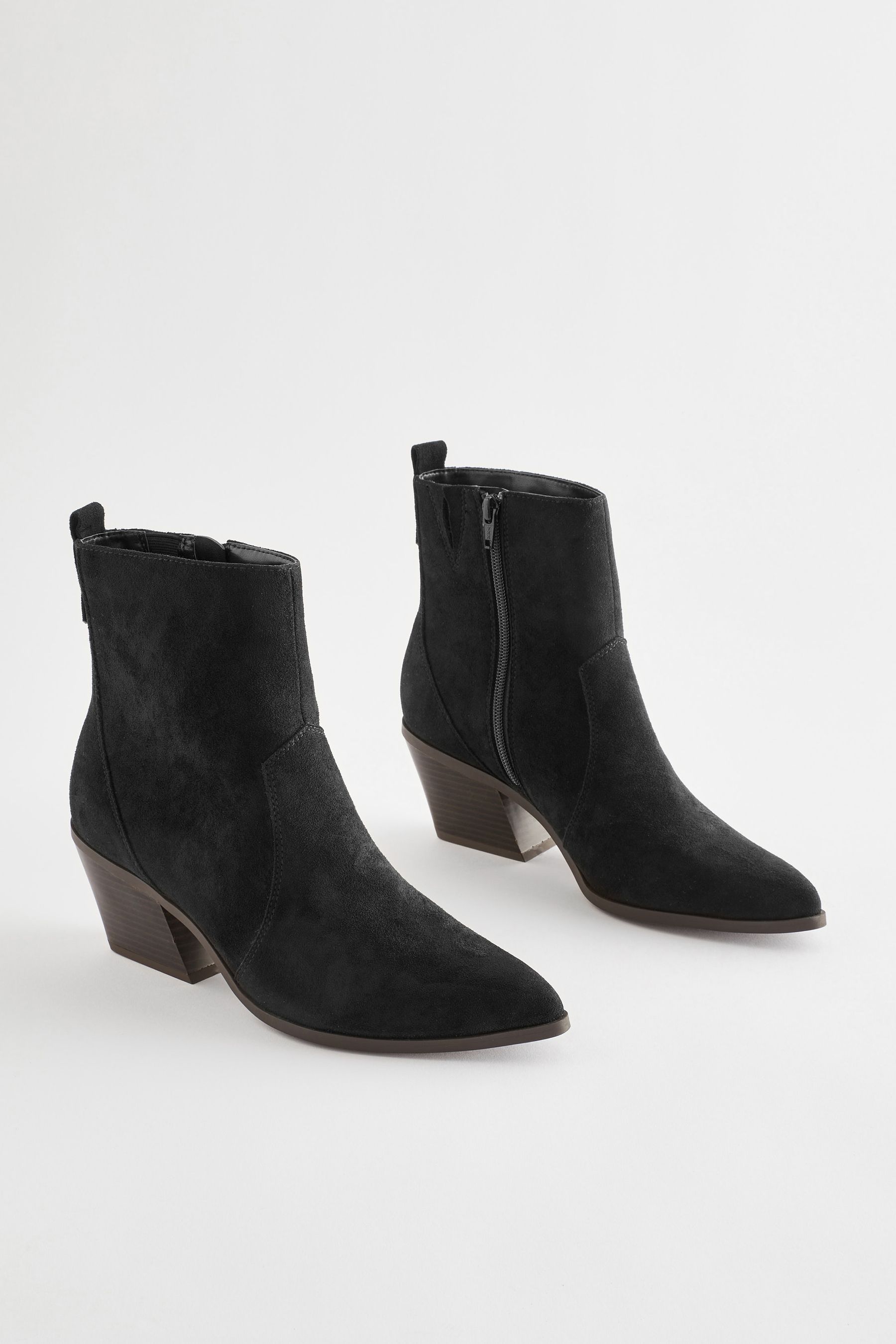 Buy Black Standard/Wide Fit Forever Comfort® Cowboy Western Ankle Boots ...