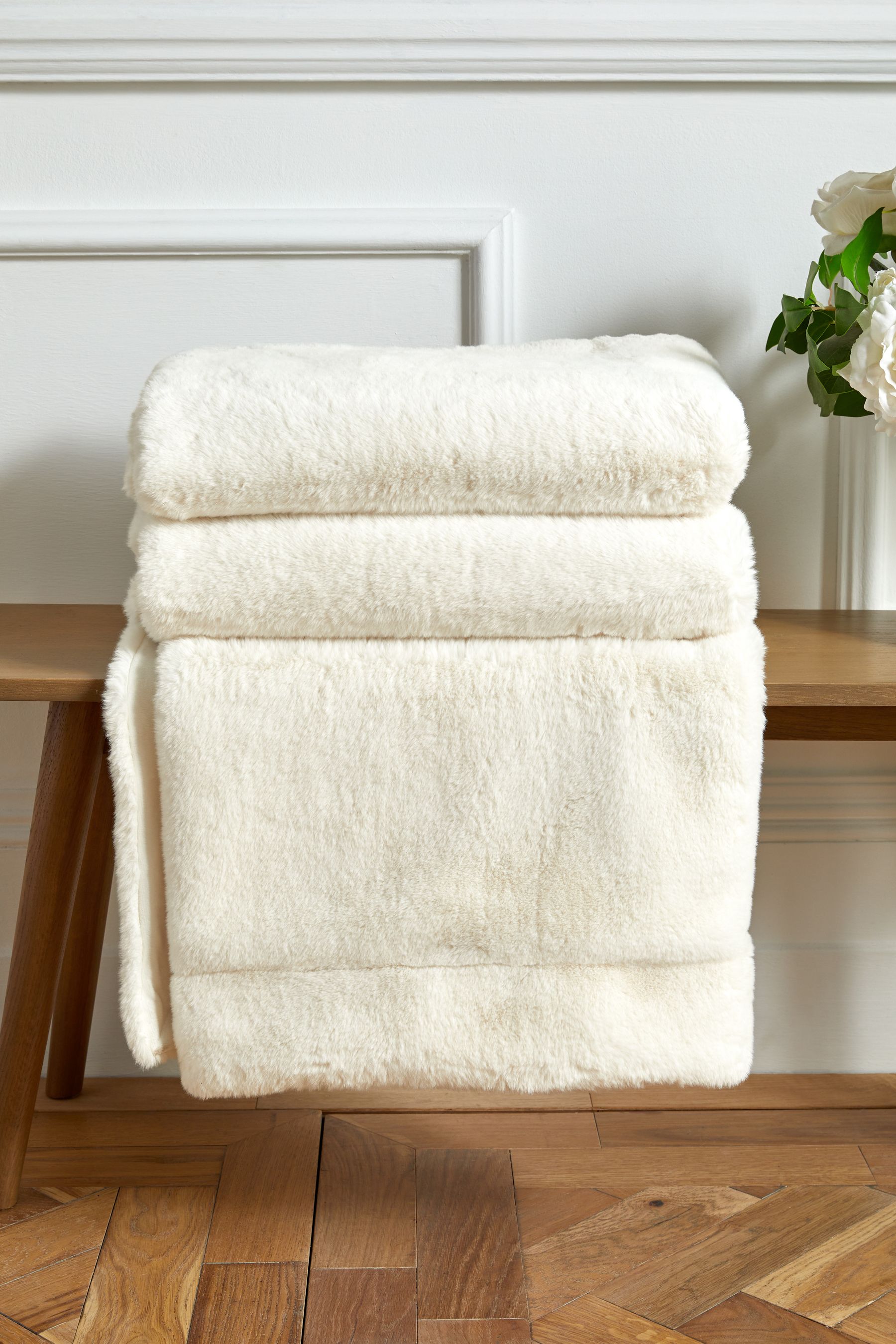 Buy Ivory Soft To Touch Plush Faux Fur Throw from the Next UK online shop