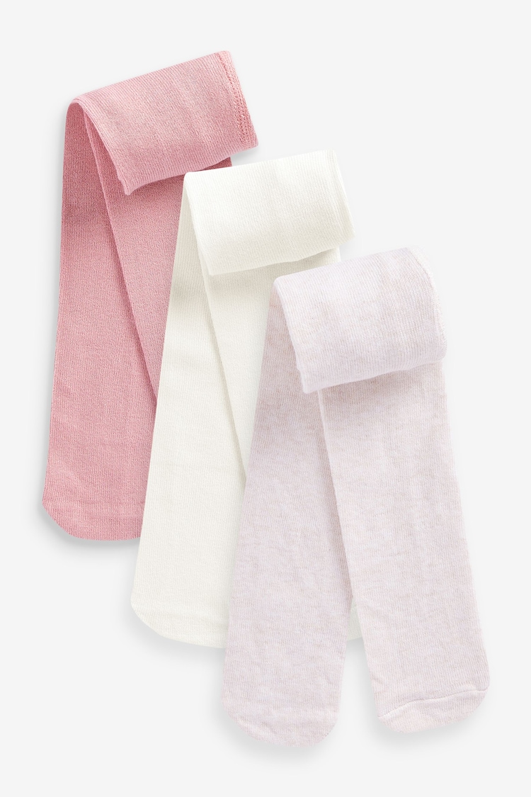 Buy Pink/Neutral Baby Plain Tights 3 Packs (0mths-2yrs) from the Next ...