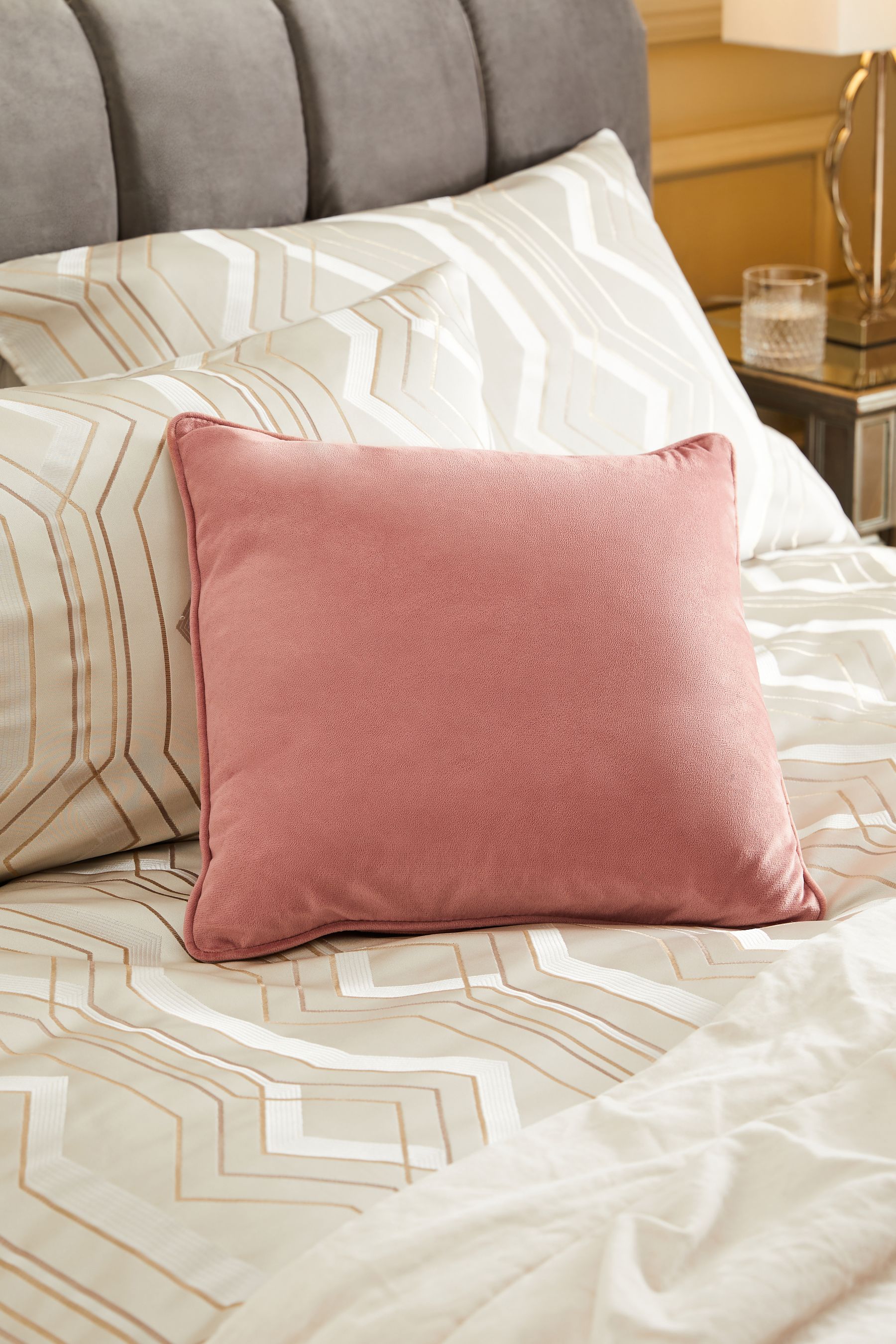Buy Blush Pink 43 x 43cm Matte Velvet Cushion from the Next UK online shop