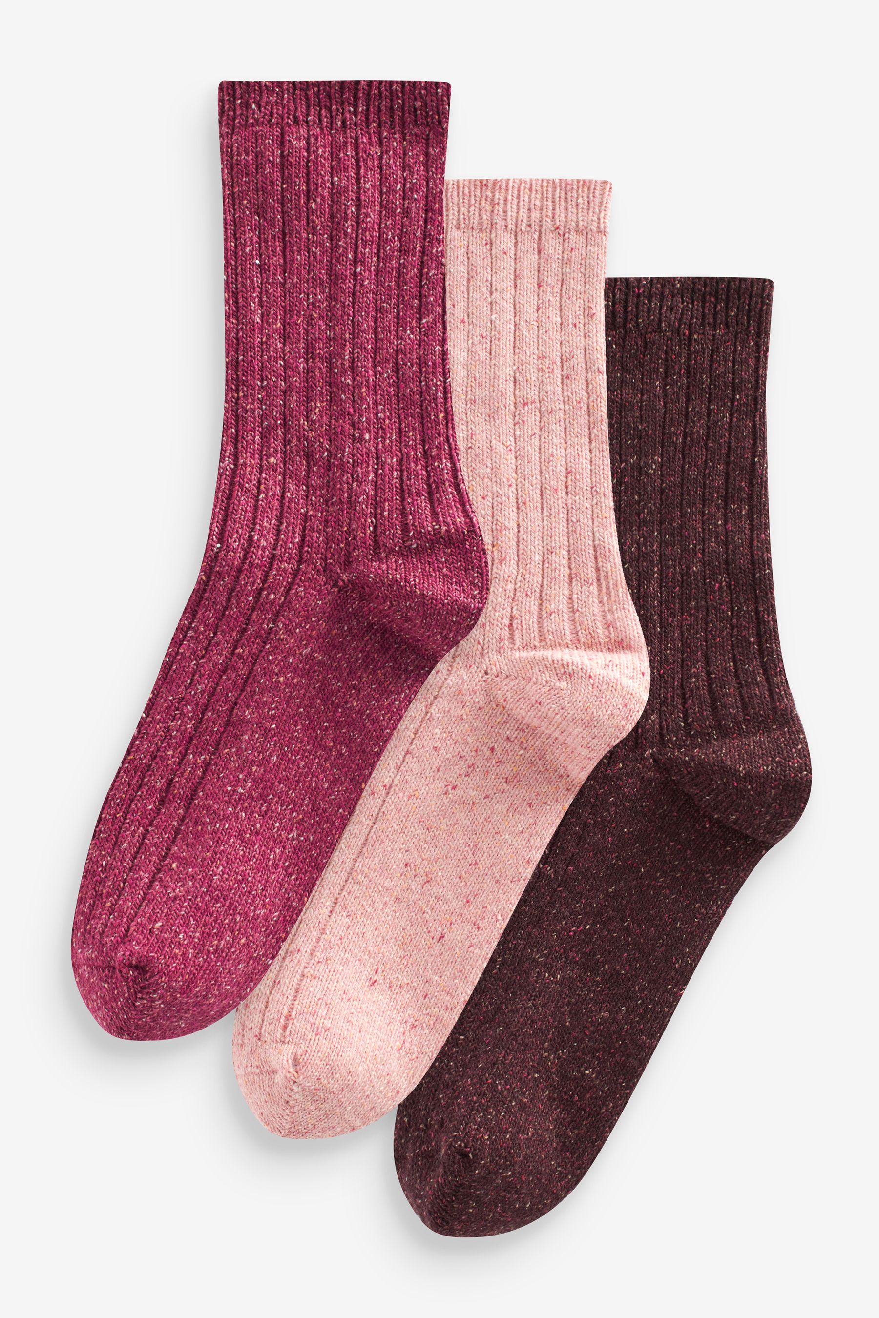Buy Red Thermal Wool Blend Ankle Socks 3 Pack With Silk from the Next ...