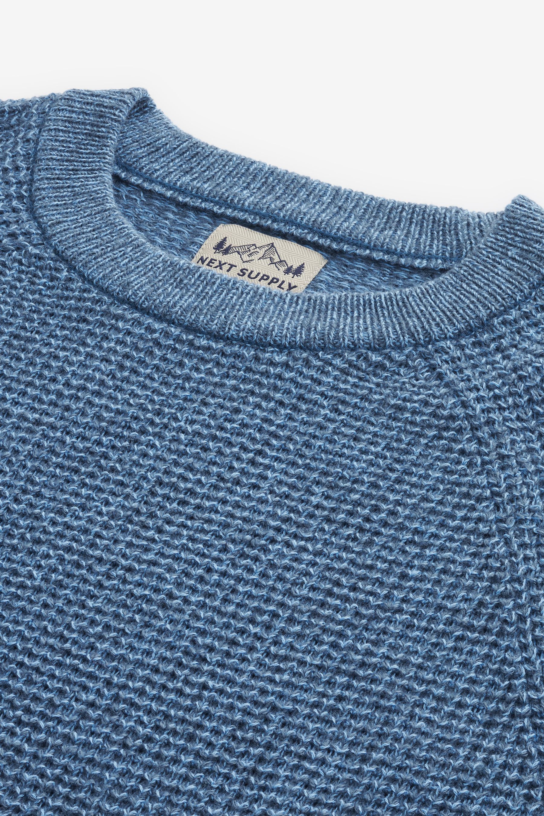 Buy Blue Regular Knitted Textured Jumper from the Next UK online shop