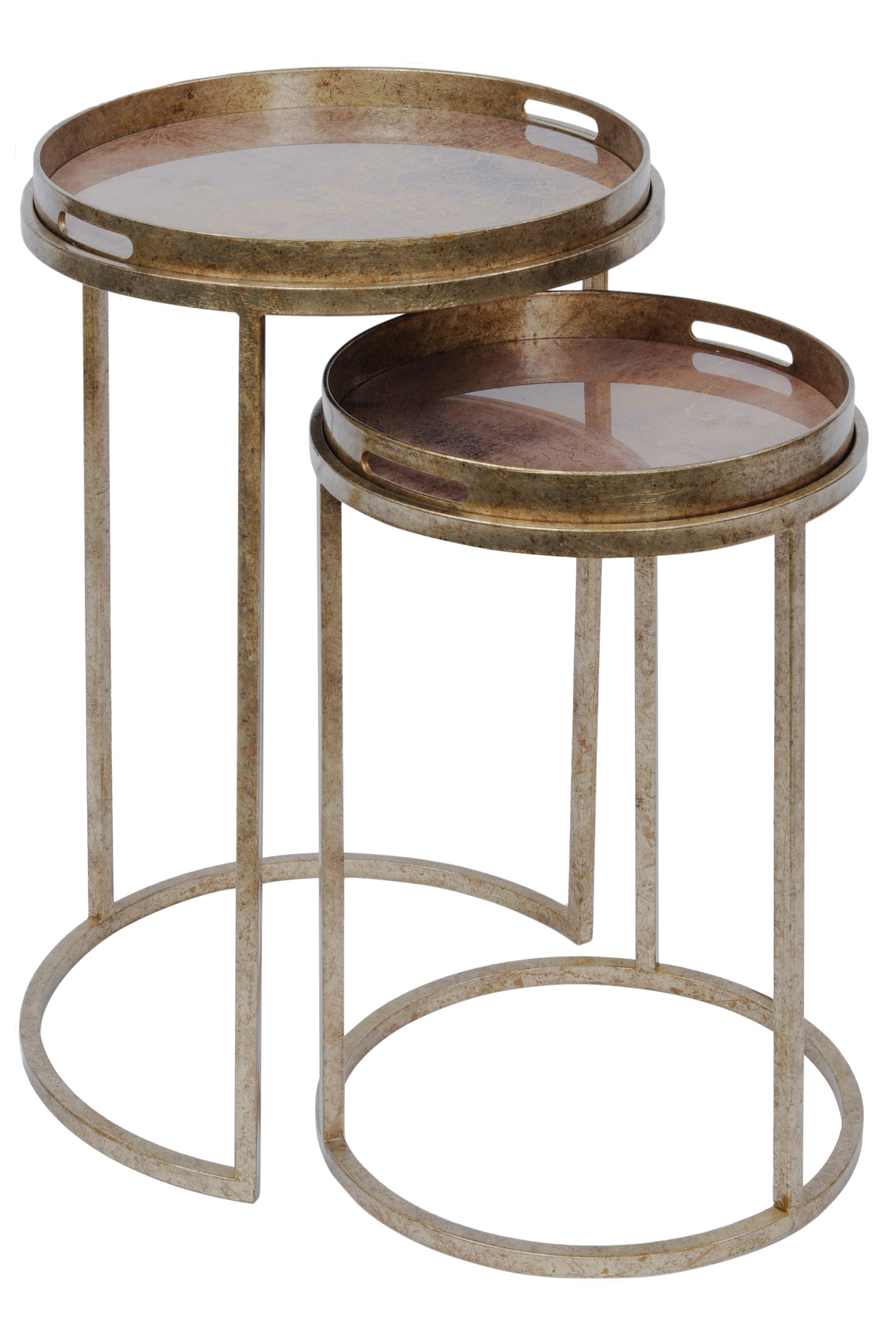 Buy Libra Interiors Gold Set of 2 Vienna Atlas Tray Tables from the ...