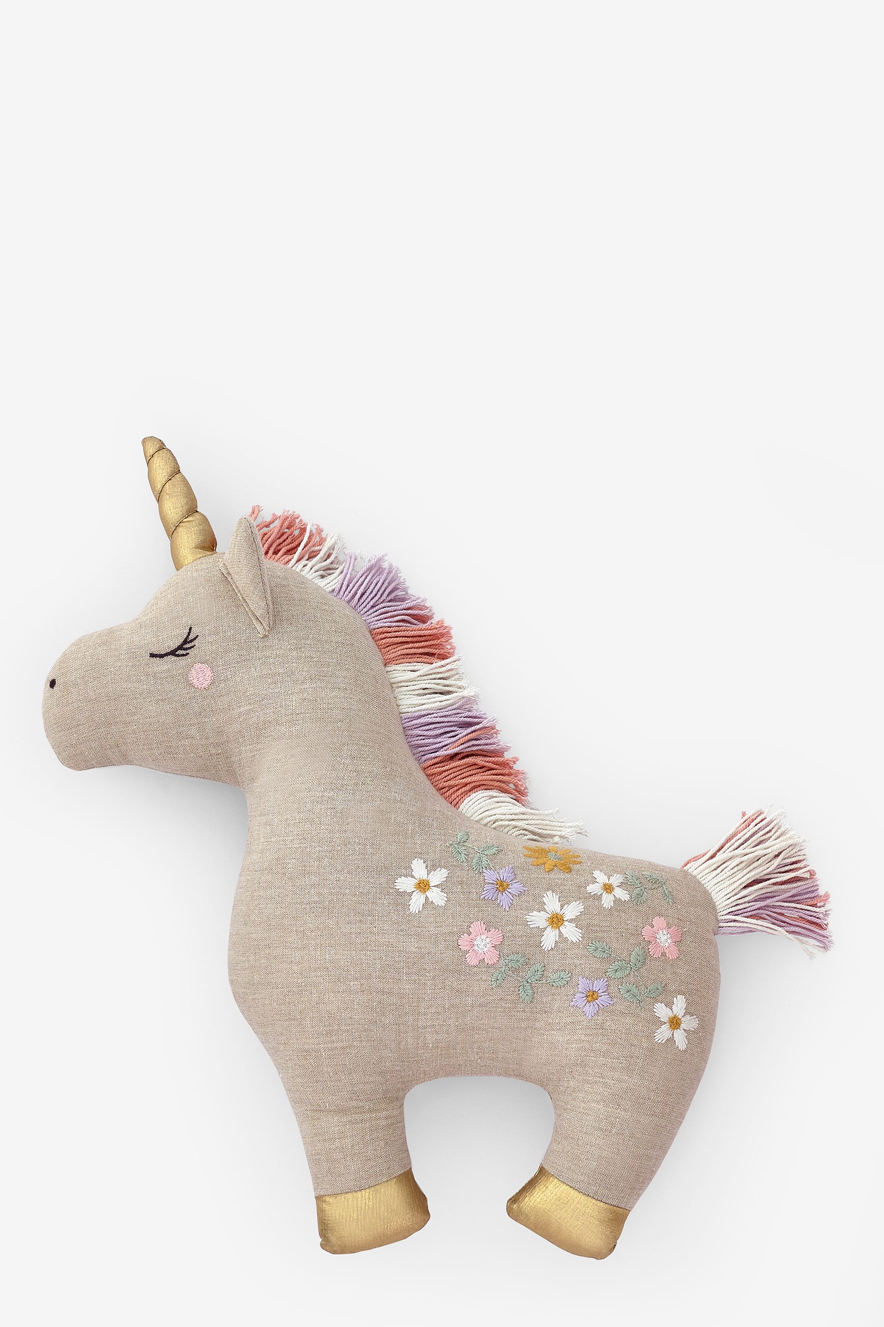 Buy Natural Embroidered Unicorn Toy Cushion from the Next UK online shop