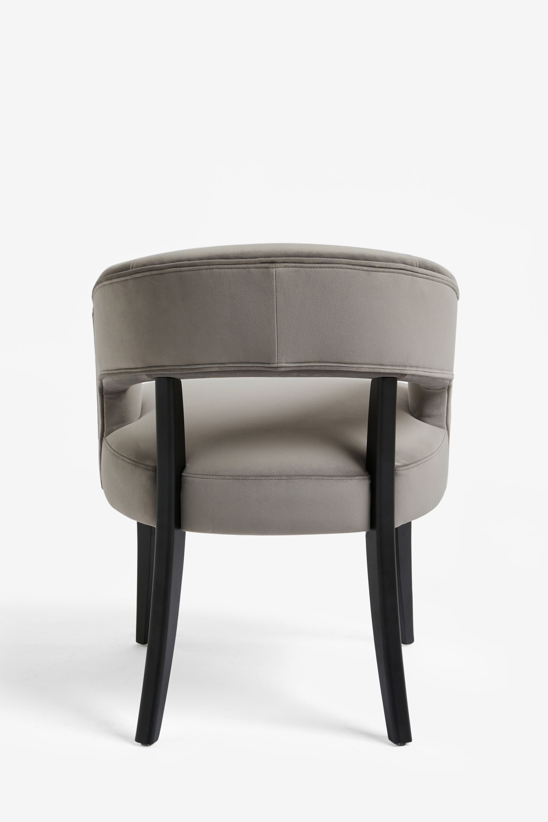 Buy Set of 2 Soft Velvet Mid Grey Remi Black Leg Dining Chairs from the ...