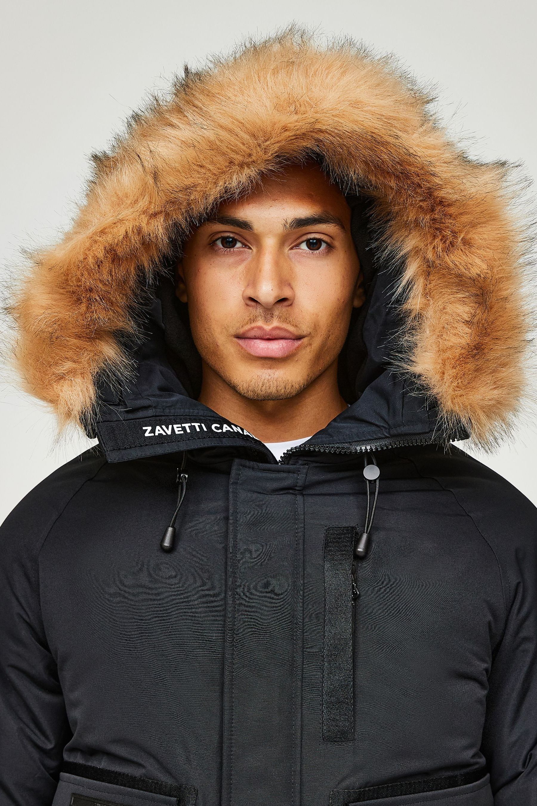 Buy Zavetti Canada Mens Abelli 2.0 Hooded Bomber Jet Black Jacket from ...