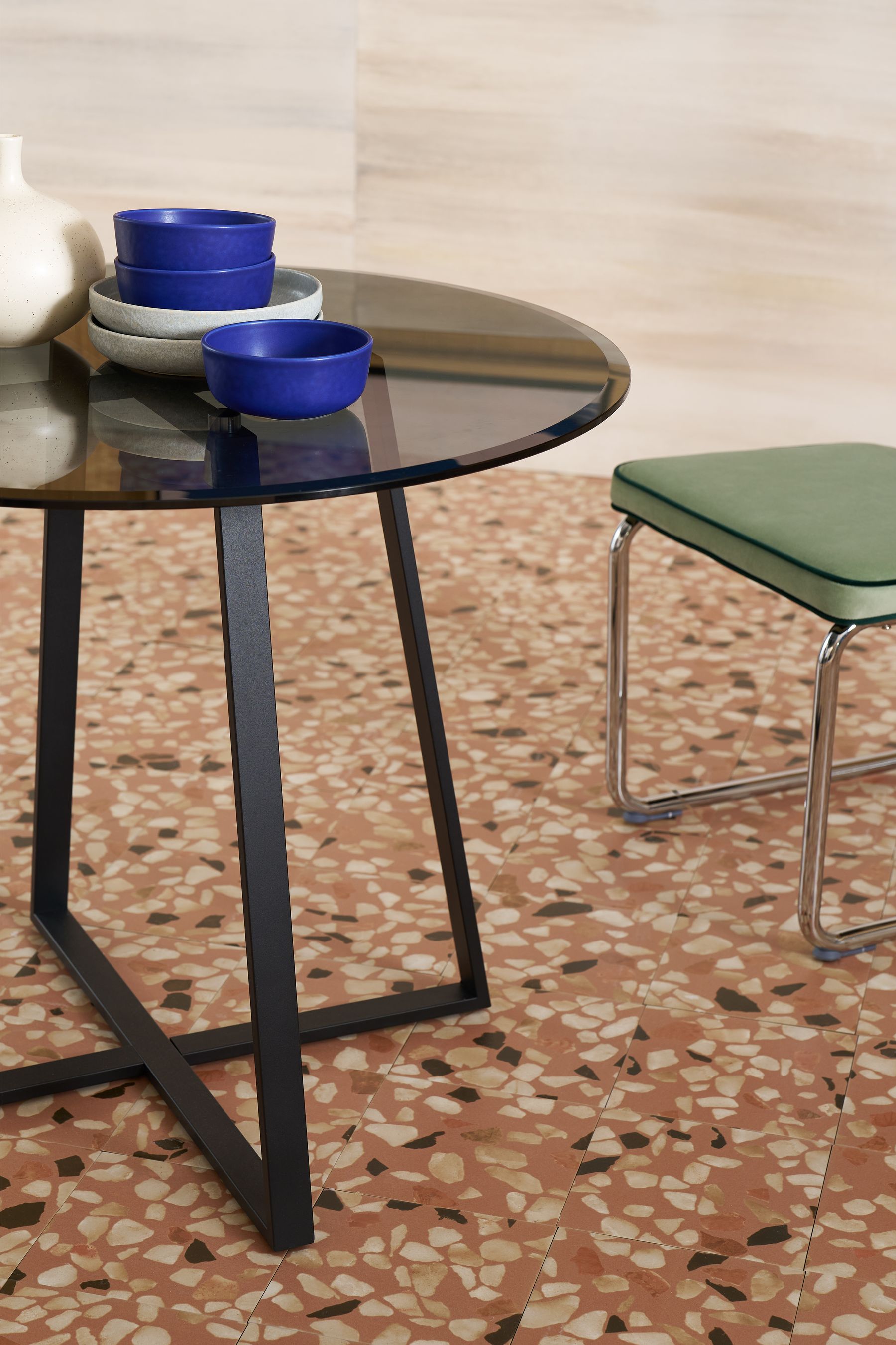 Buy MADE.COM Black Smoked Glass Haku 2 Seater Round Dining Table from ...