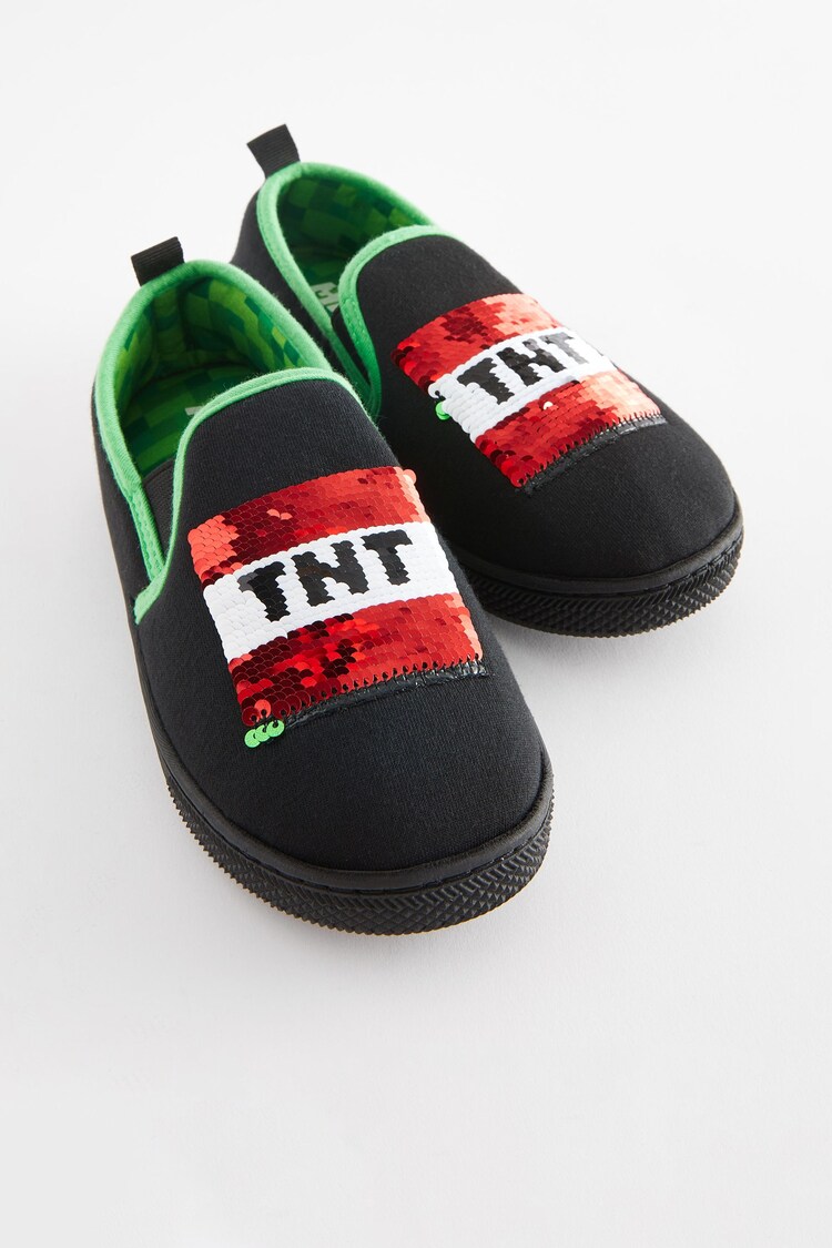 Buy Black/Green Minecraft Cupsole Slippers from the Next UK online shop
