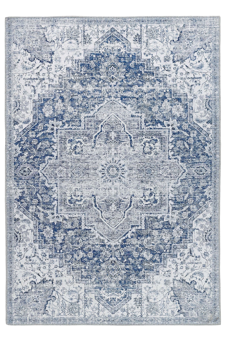 Buy Origins Blue Easy Care Washable Garda Rug from the Next UK online shop