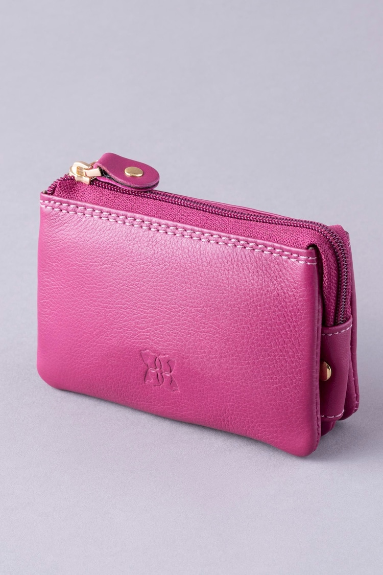 Buy Lakeland Leather Cranberry Pink Multi Pocket Coin Purse from the ...