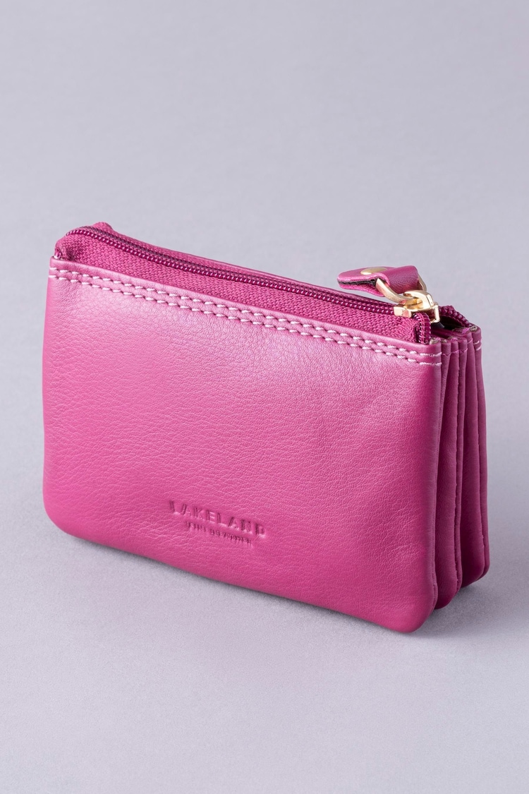 Buy Lakeland Leather Cranberry Pink Multi Pocket Coin Purse from the ...