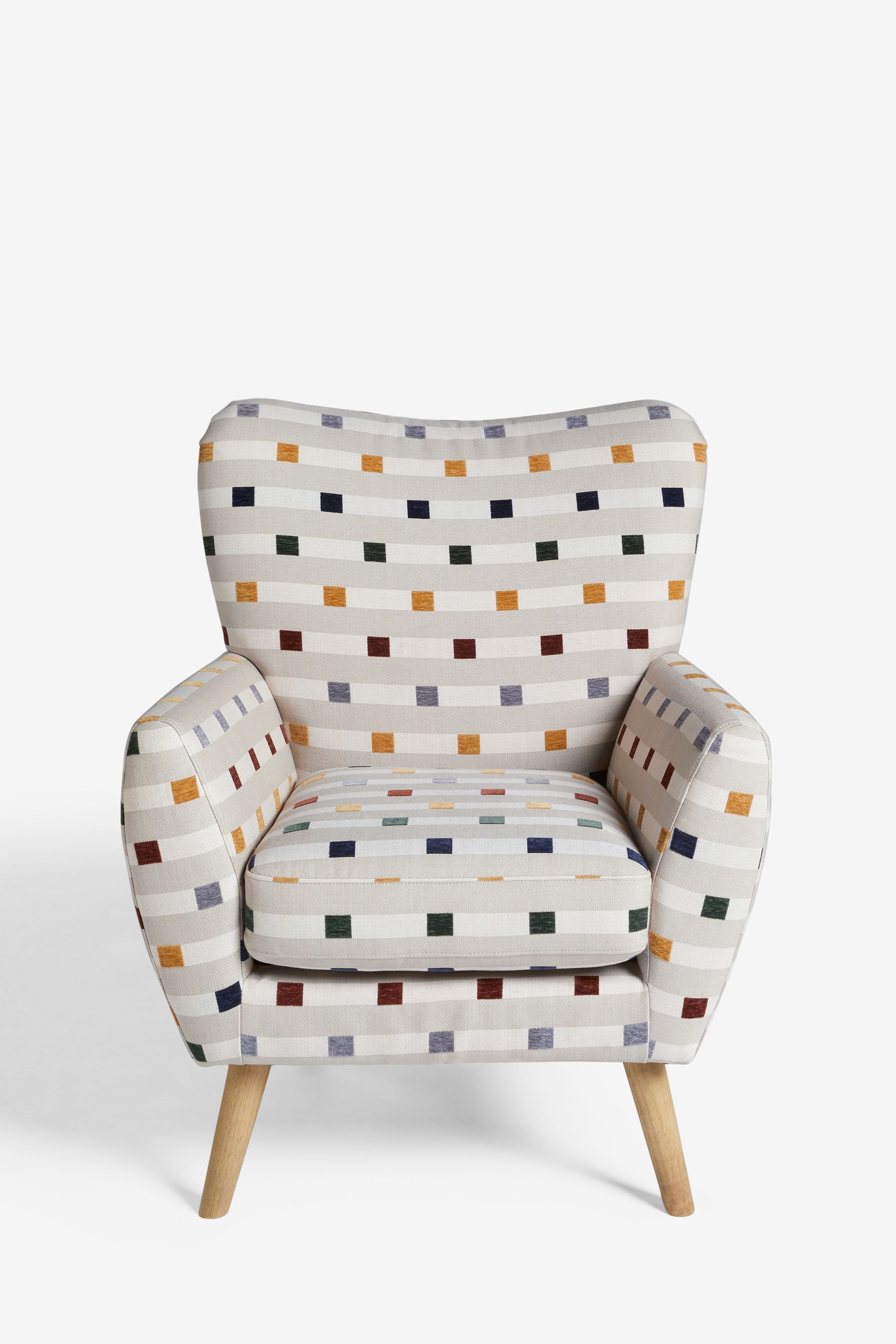 Buy Chunky Stripe Geo Natural Wilson II Highback Armchair from Next Ireland