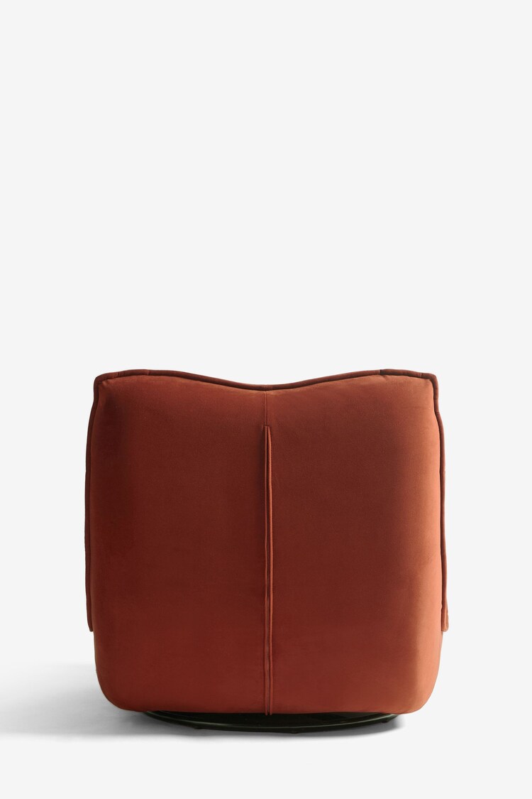 Buy Soft Velvet Rust Brown Lucca Swivel Pillow Accent Chair from Next ...
