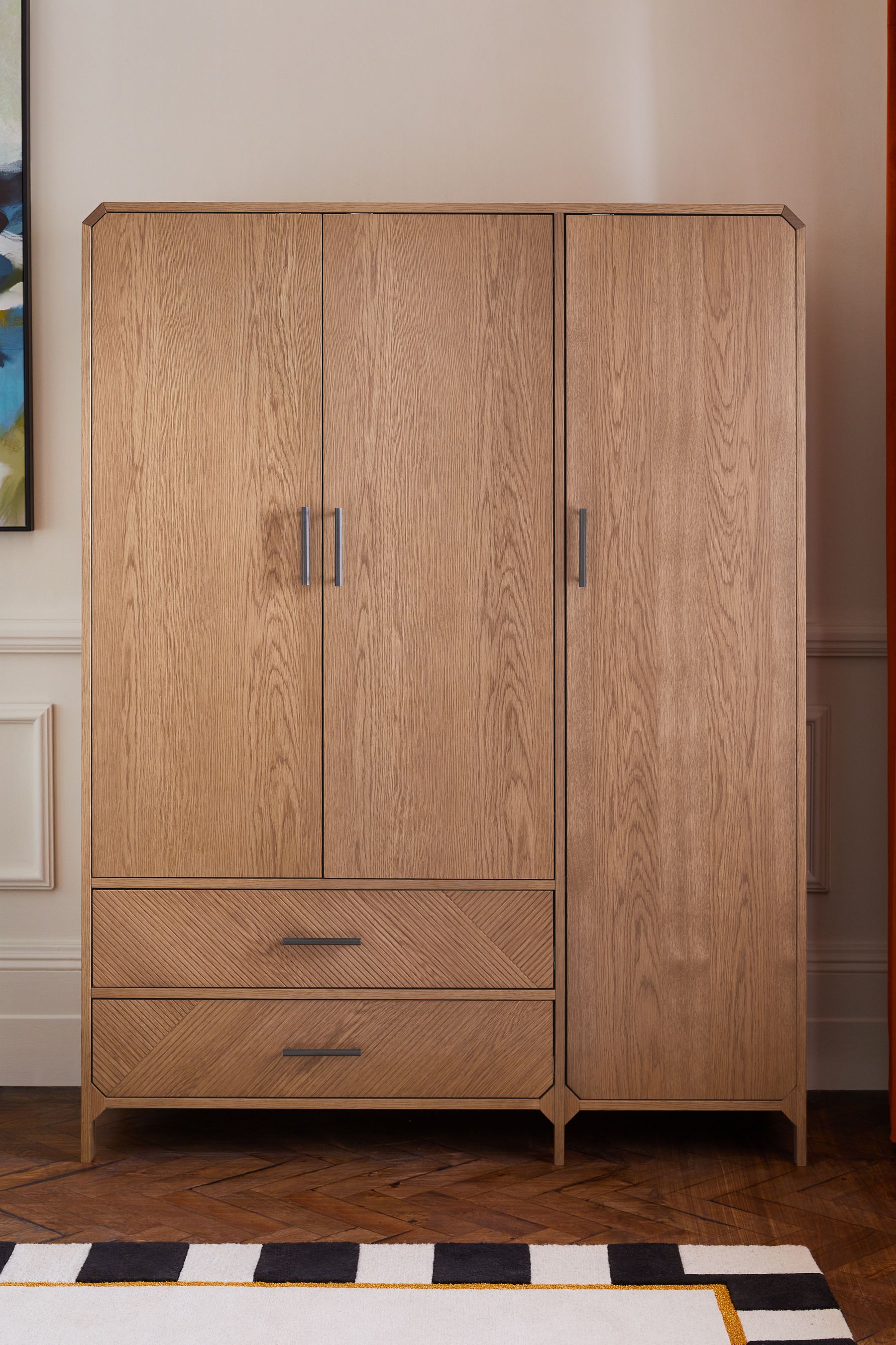 Buy Dark Natural Ellis Oak Wood Wardrobe from the Next UK online shop