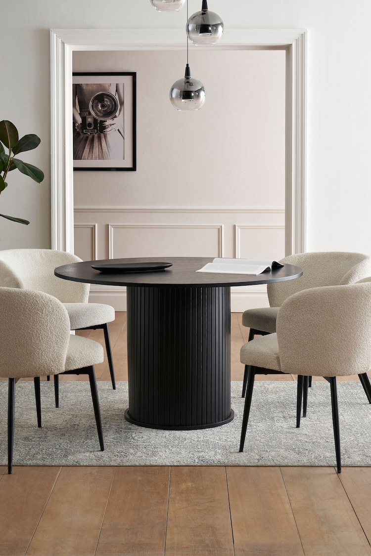 Buy Black Conway Round 4 Seater Round Oak Veneer Dining Table from the ...