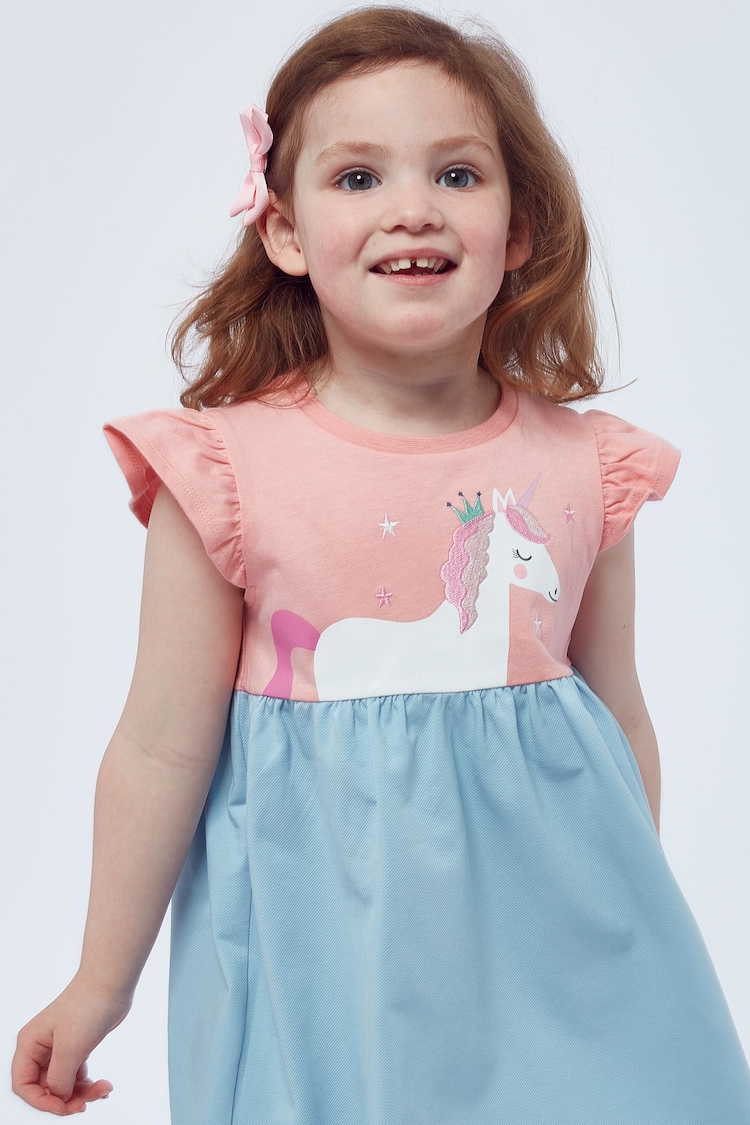 Buy Harry Bear Pink 100% Cotton Princess Unicorn Dress from the Next UK ...