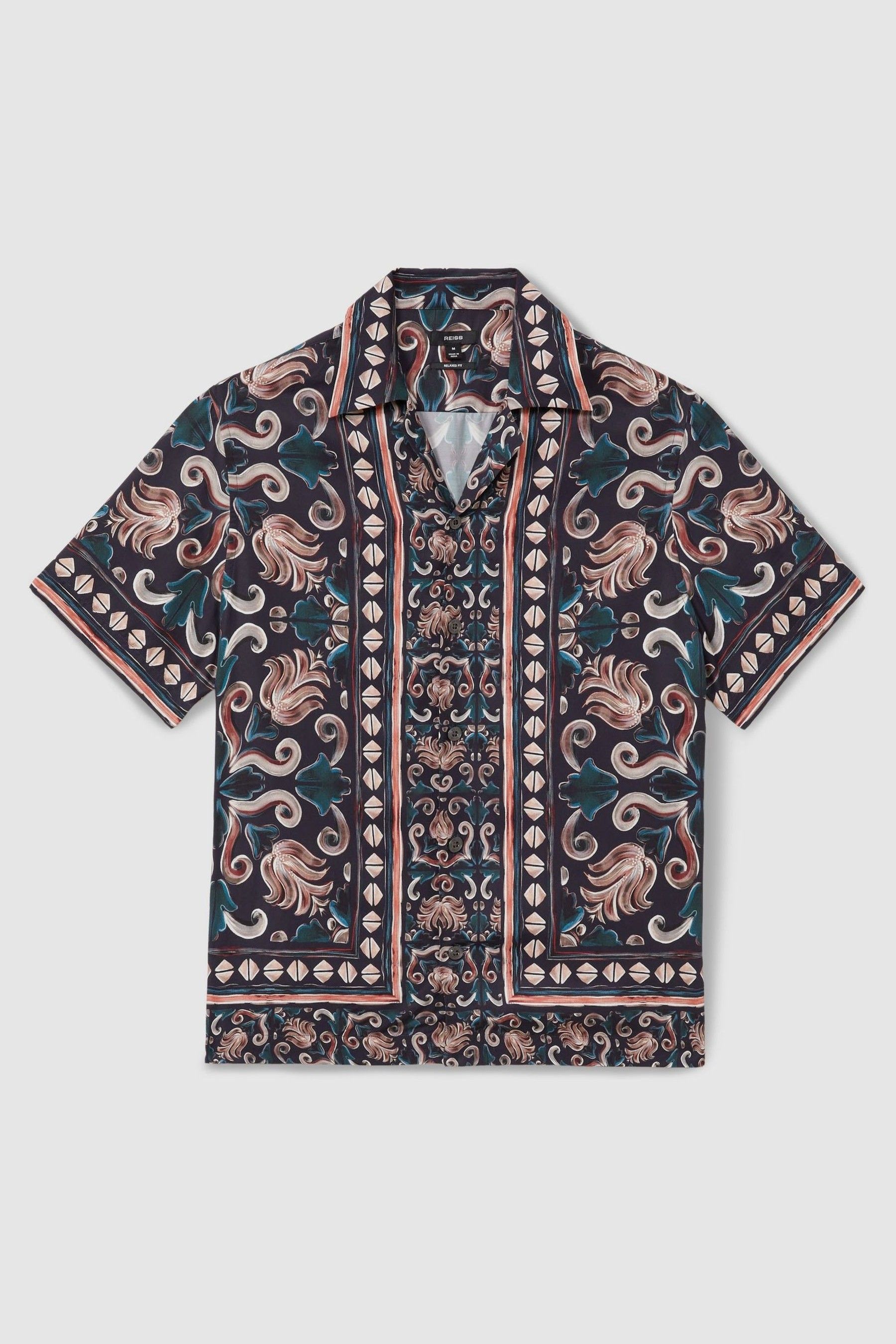 Buy Reiss Multi Finn Relaxed Printed Cuban Collar Shirt from the Next ...