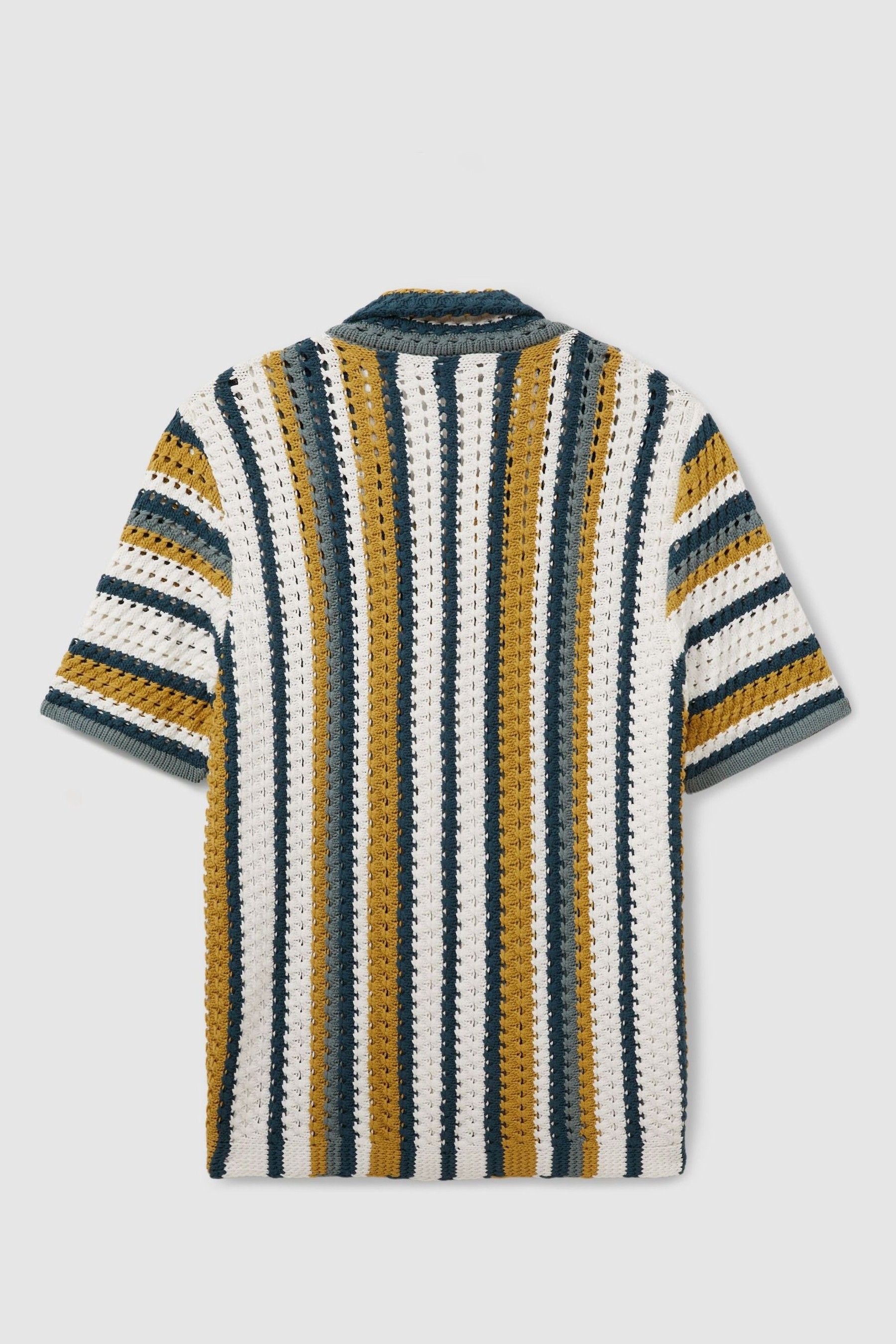 Buy Reiss Green Multi Tampa Ché Crochet Cuban Collar Shirt from the ...