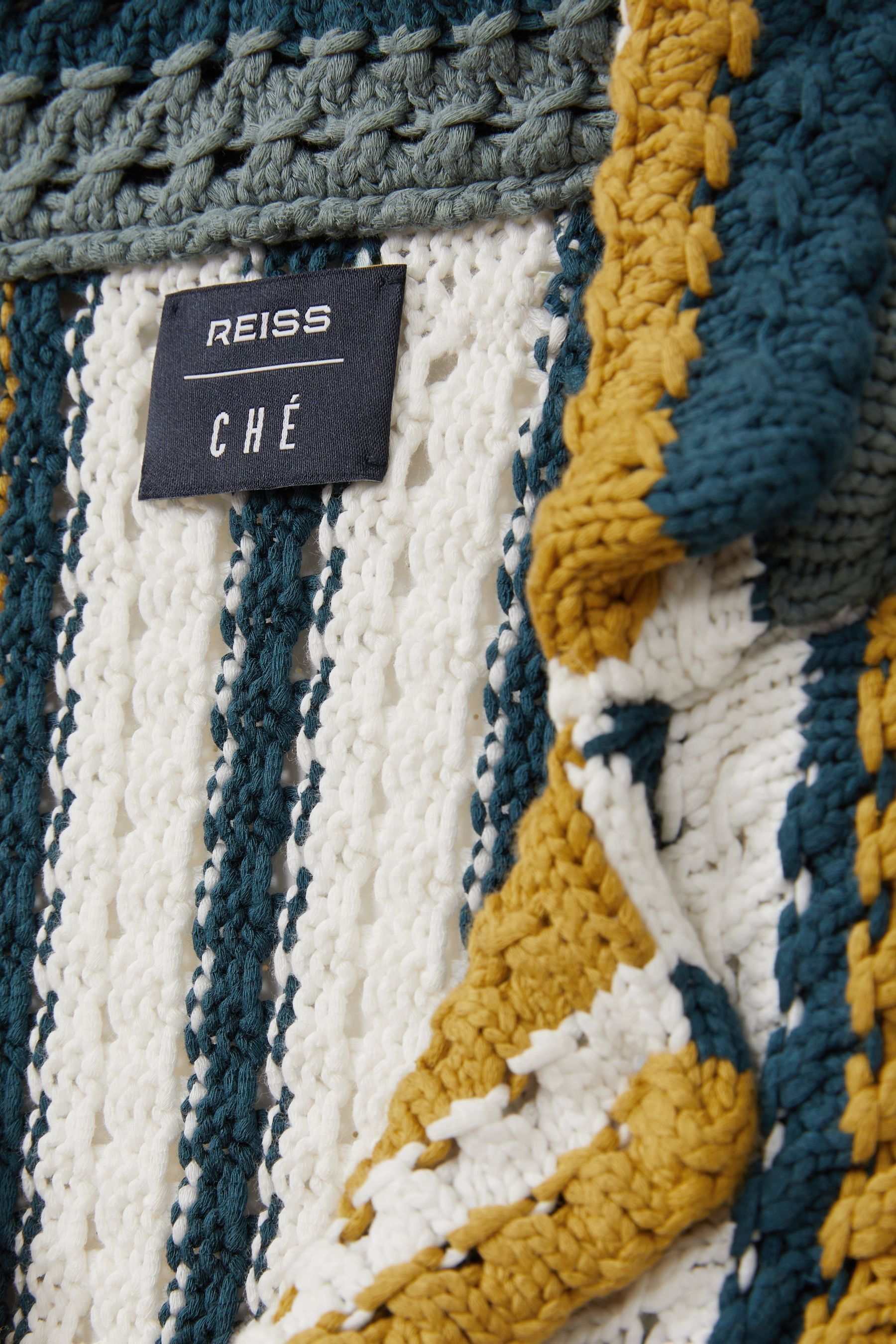 Buy Reiss Green Multi Tampa Ché Crochet Cuban Collar Shirt from the ...