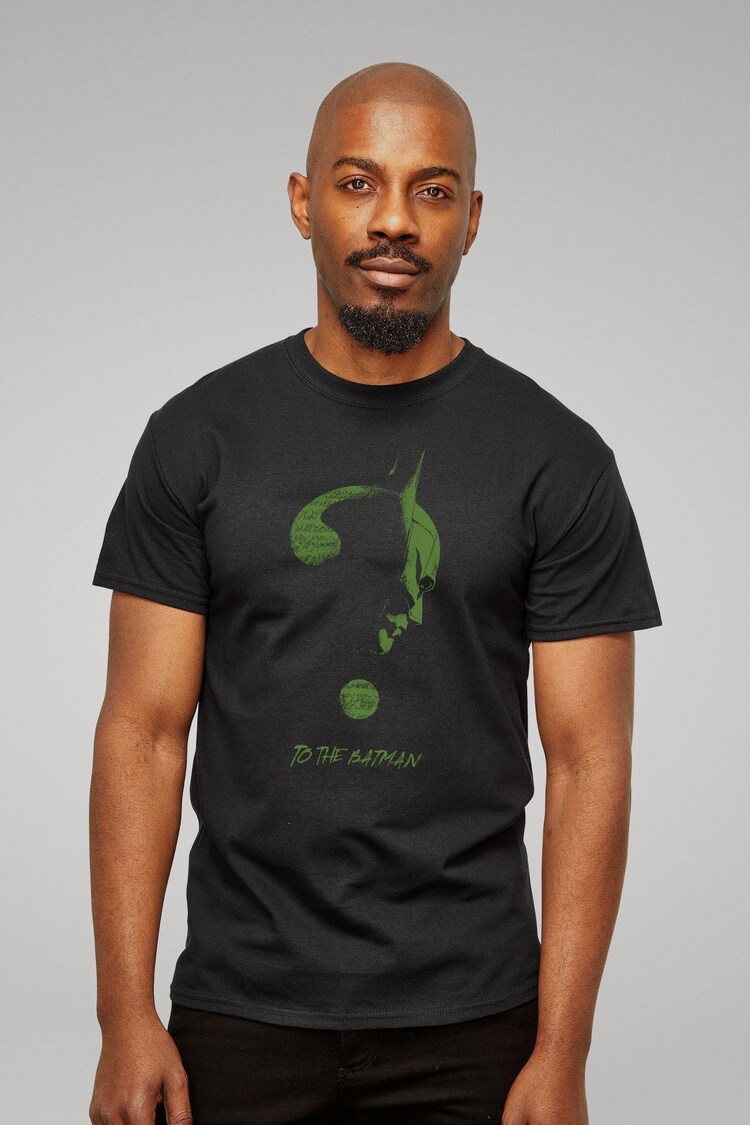 Buy All + Every Black The Batman Riddler Question Mark Mens 100% Cotton ...