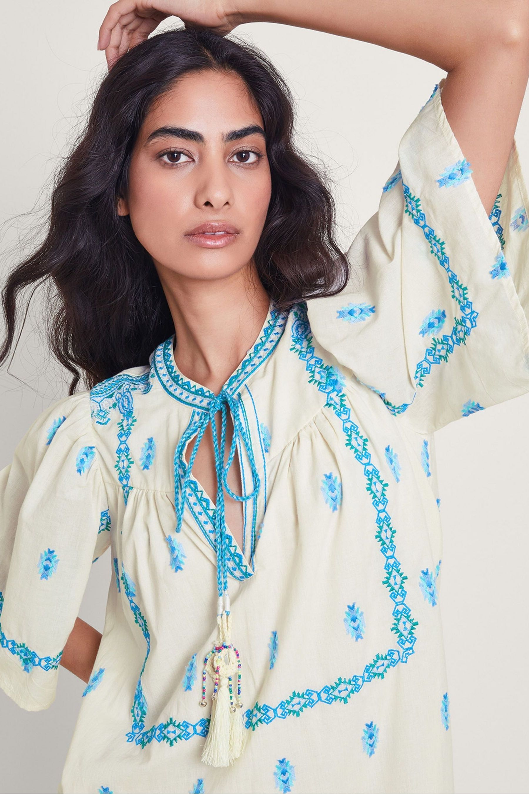 Buy Monsoon White Jacinta Embroidered Dresses from the Next UK online shop