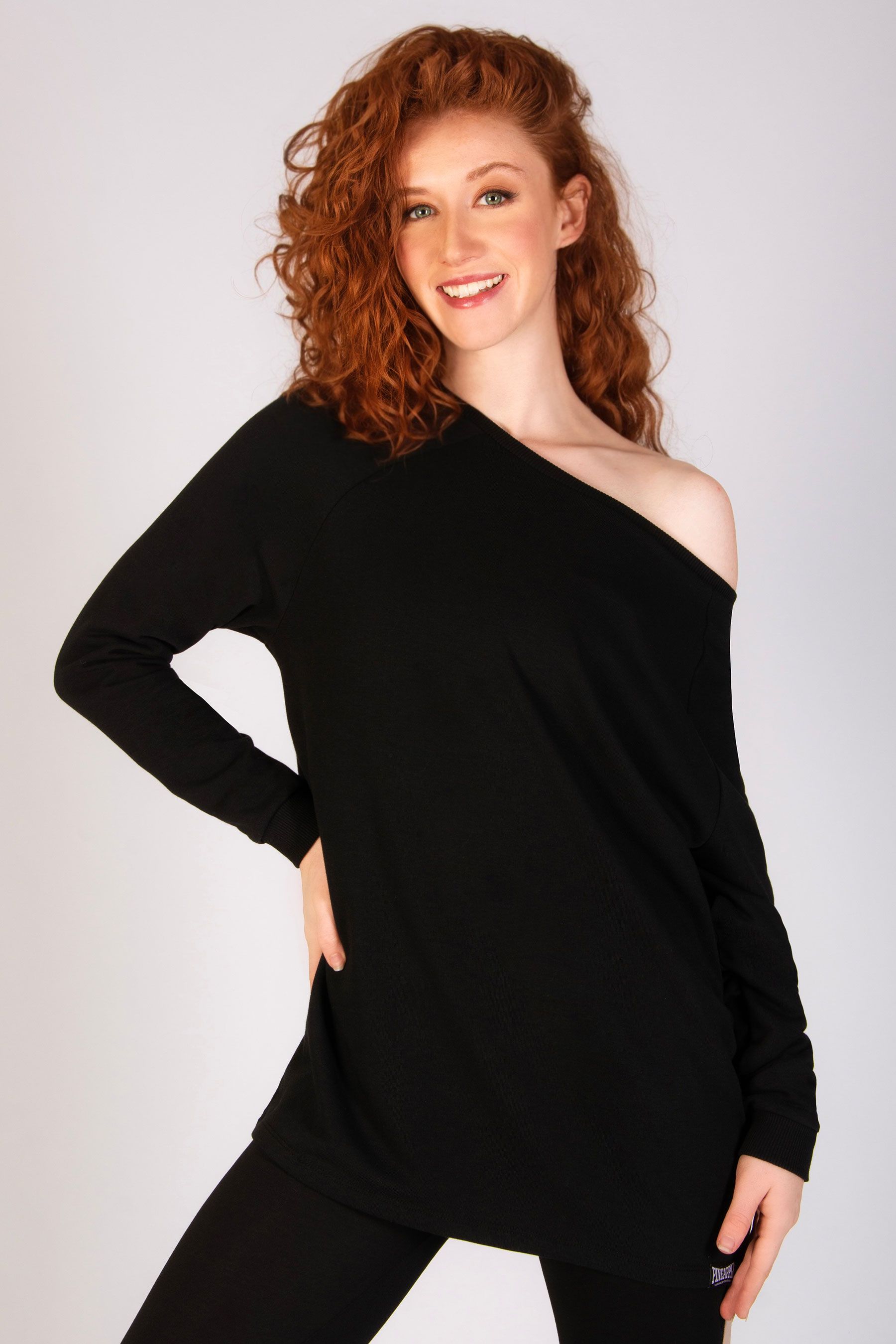 Buy Pineapple Black Longline Off Shoulder Womens Sweater from the Next ...