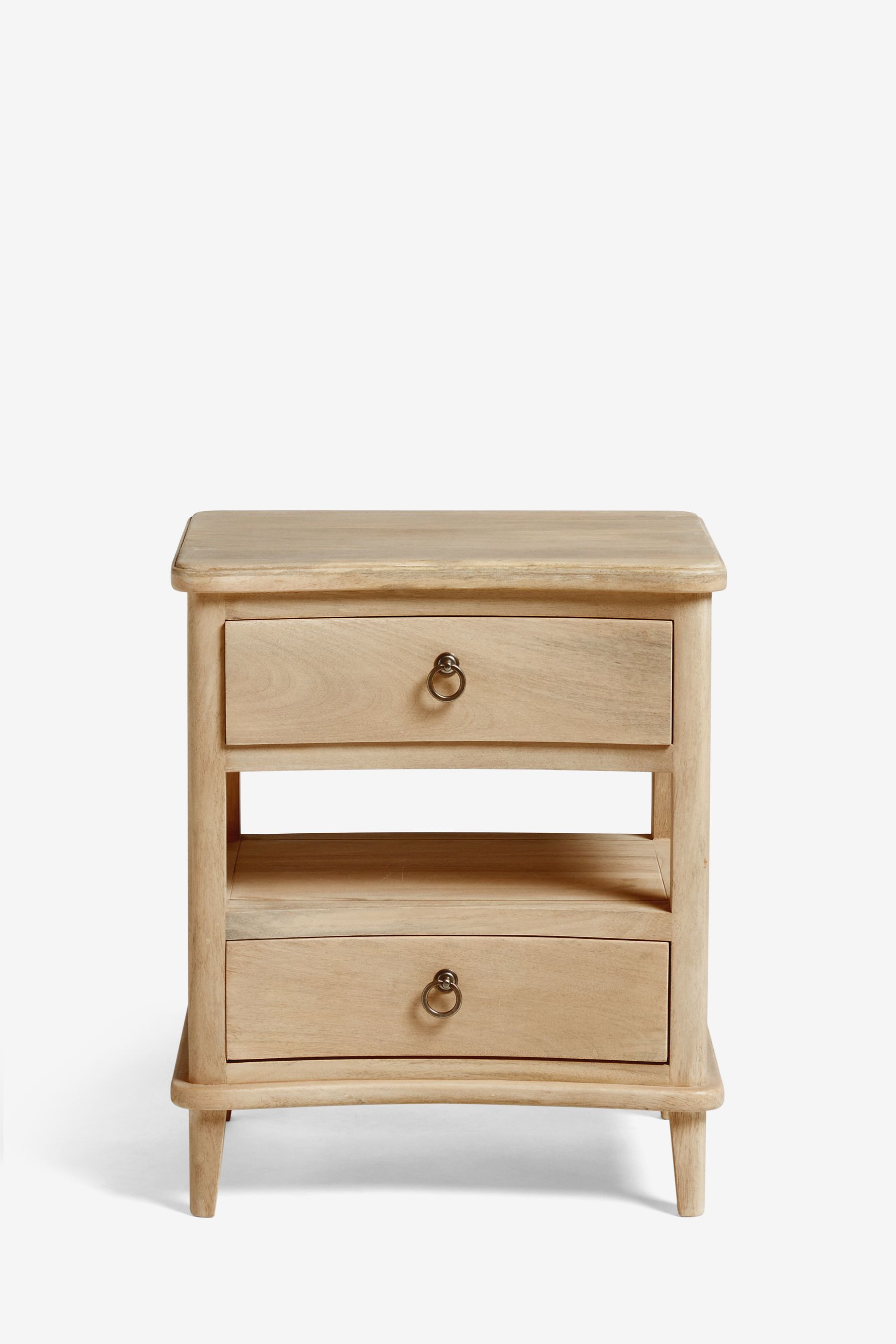 Buy Light Natural Sadie Solid Mango Wood 2 Drawer Bedside Table from ...