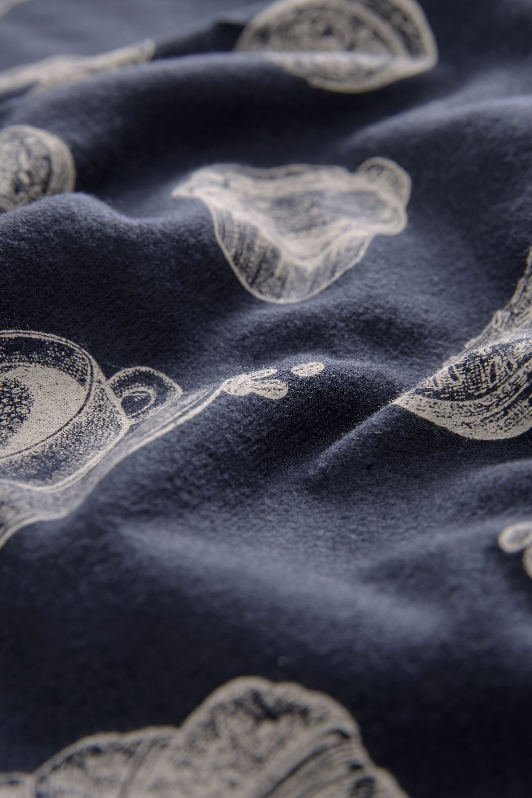 Buy Navy Blue Coffee Club Short Sleeve Flannel 100% Cotton Pyjamas from ...