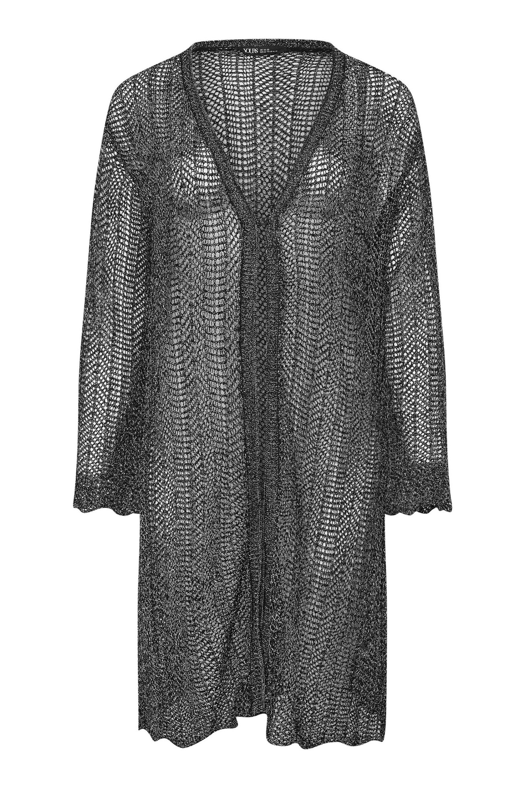 Buy Yours Curve Black Midi Pointelle Cardigan from the Next UK online shop