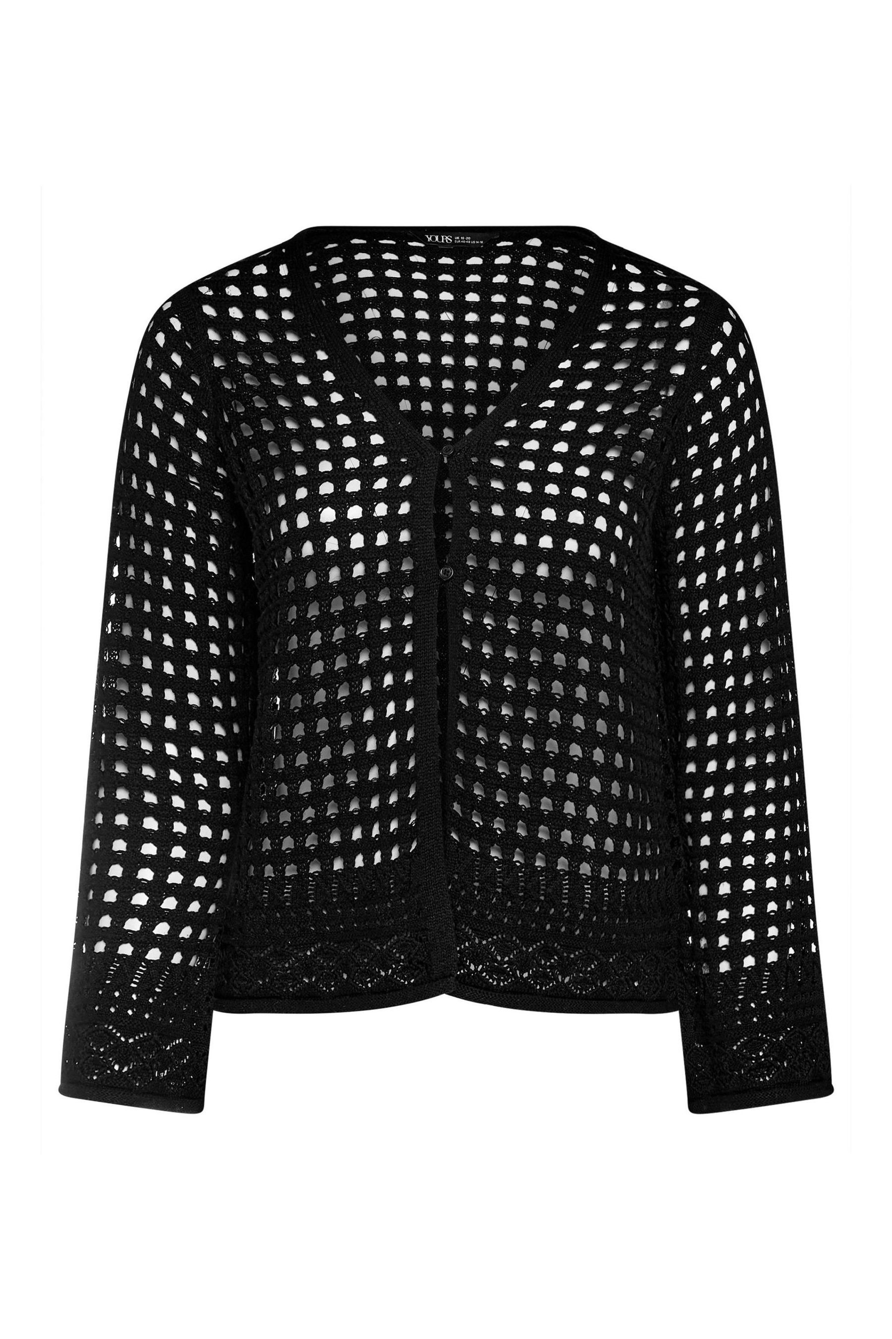 Buy Yours Curve Black Button Through Crochet Cardigan from the Next UK ...