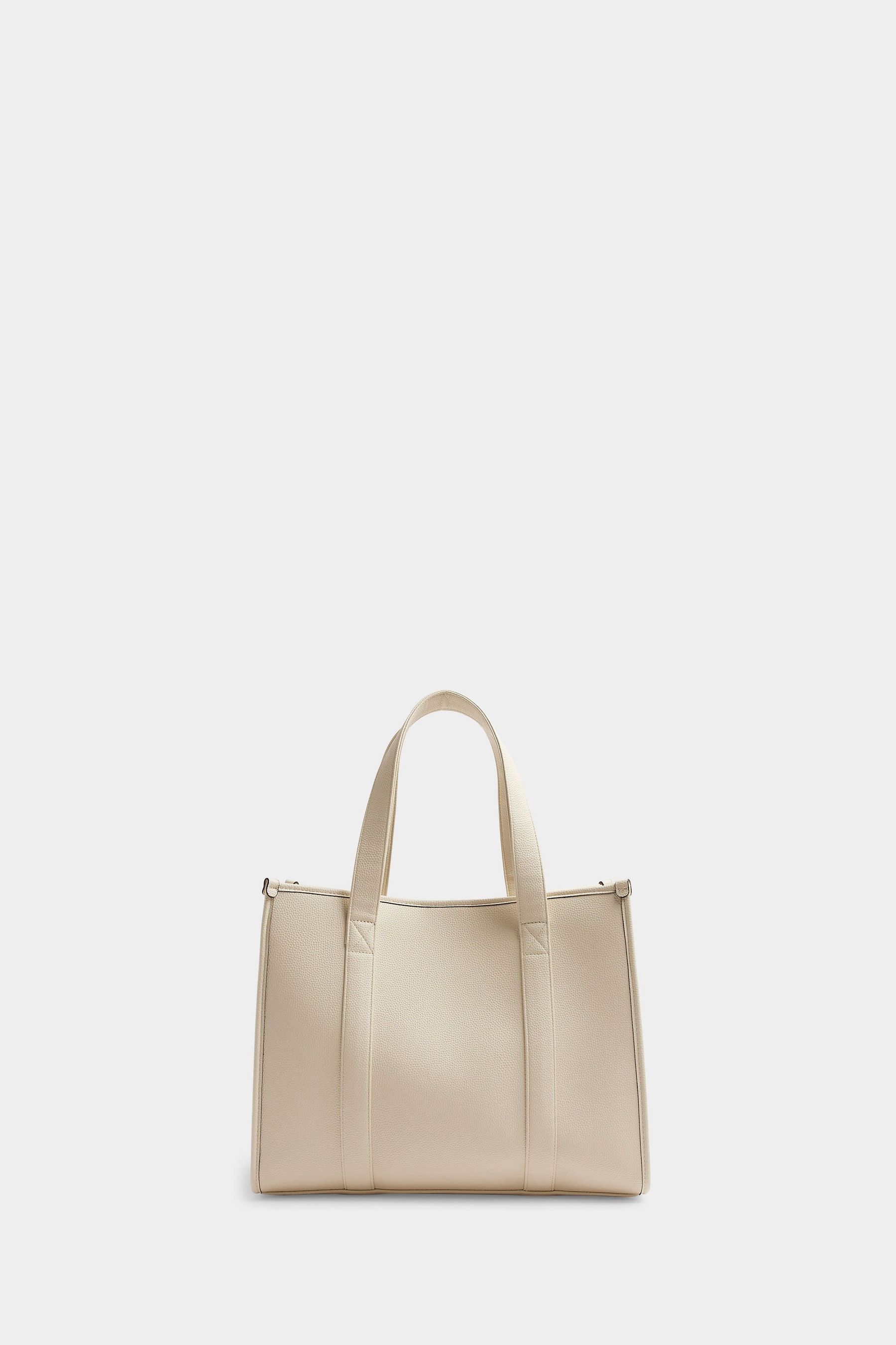 Buy River Island Cream Debossed Square Shopper Bag from the Next UK ...