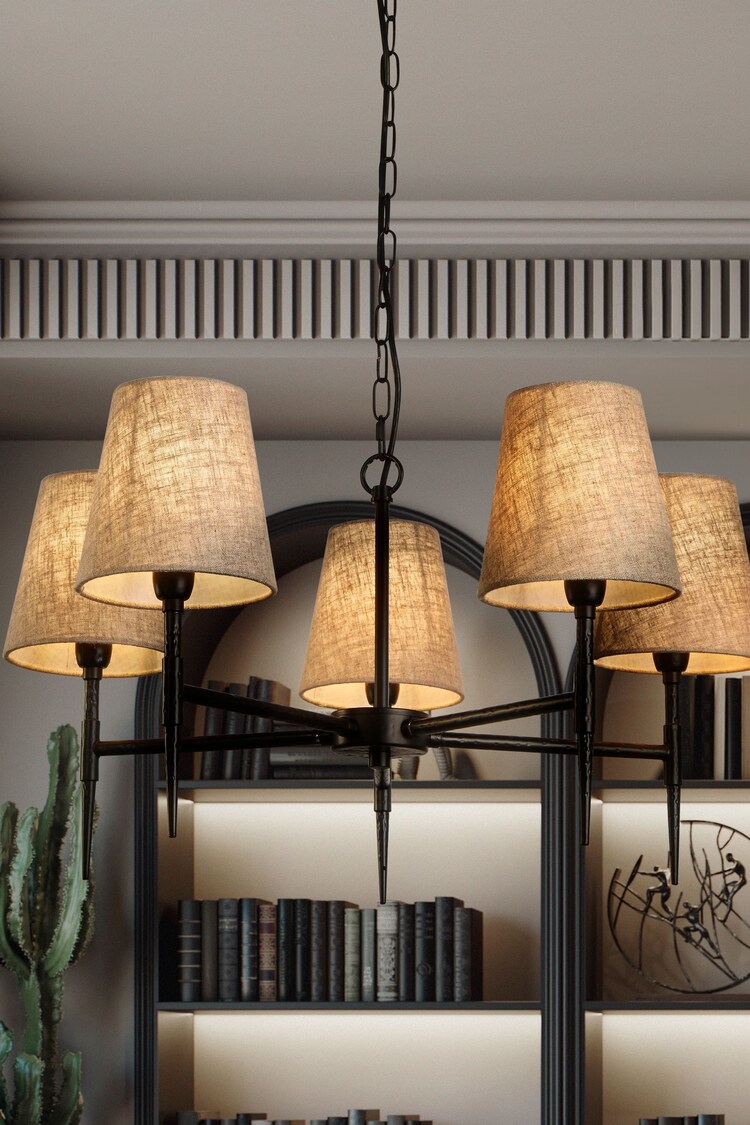 Buy Searchlight Black Dante 5 Light Pendant Ceiling Light from the Next ...