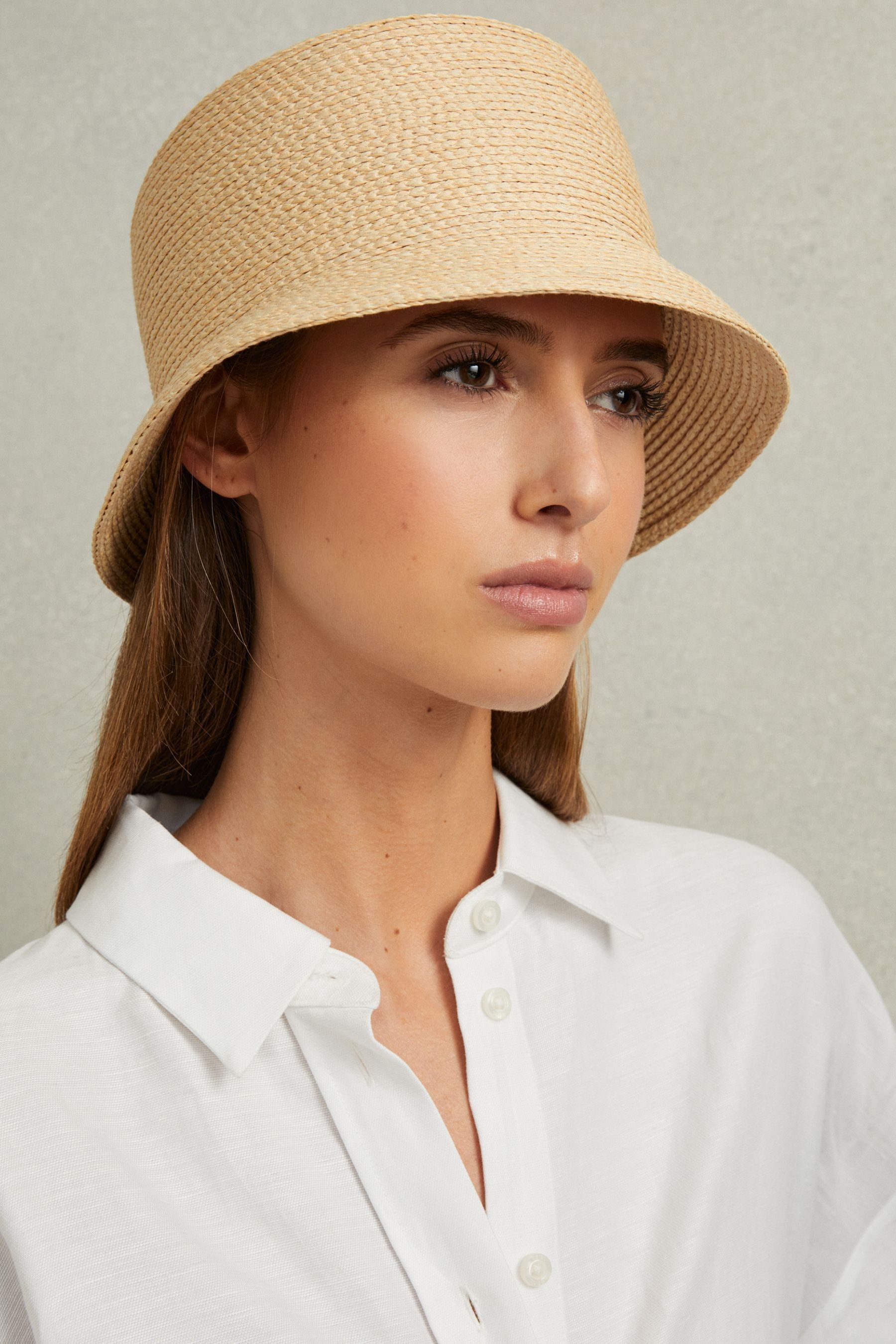 Buy Reiss Natural Rachel Straw Bucket Hat from the Next UK online shop