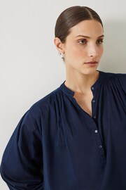 Buy Hush Blue Lhea Gather Detail Oversized Blouse from the Next UK ...