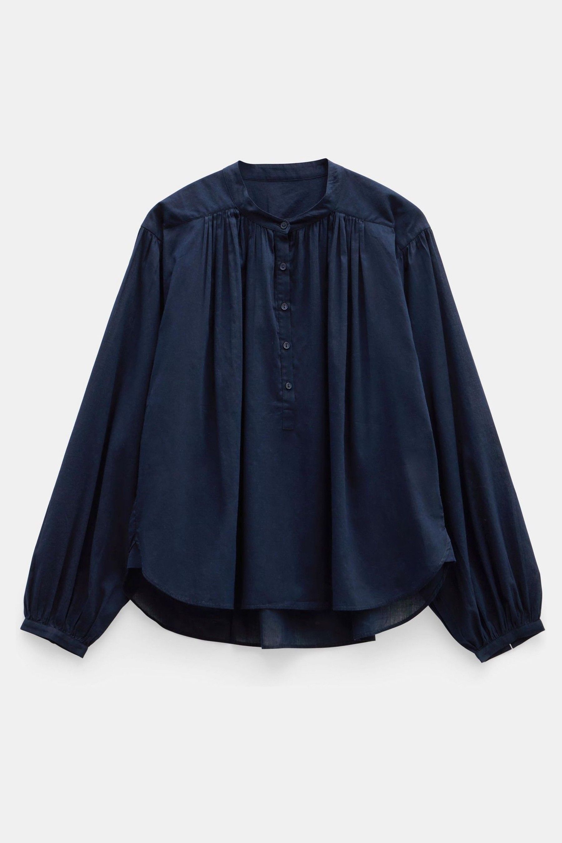 Buy Hush Blue Lhea Gather Detail Oversized Blouse from the Next UK ...