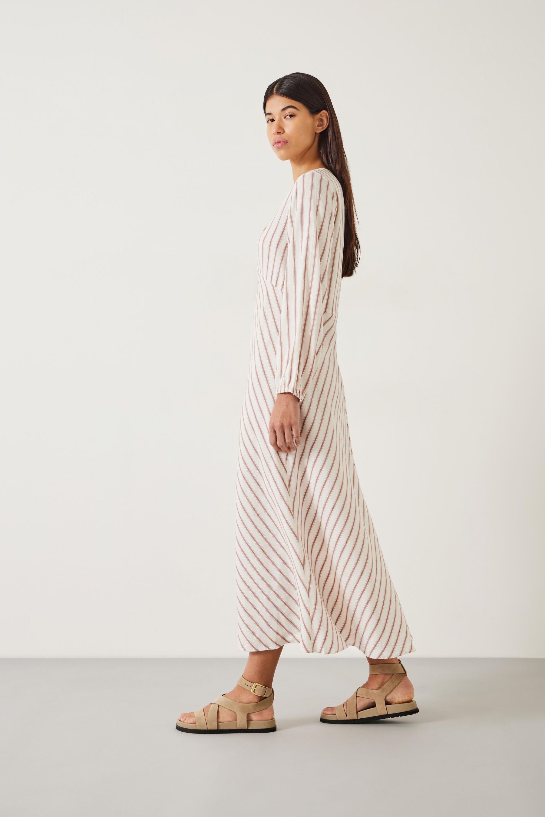 Buy Hush White Aine Stripe Linen Blend Maxi Dress from Next Ireland
