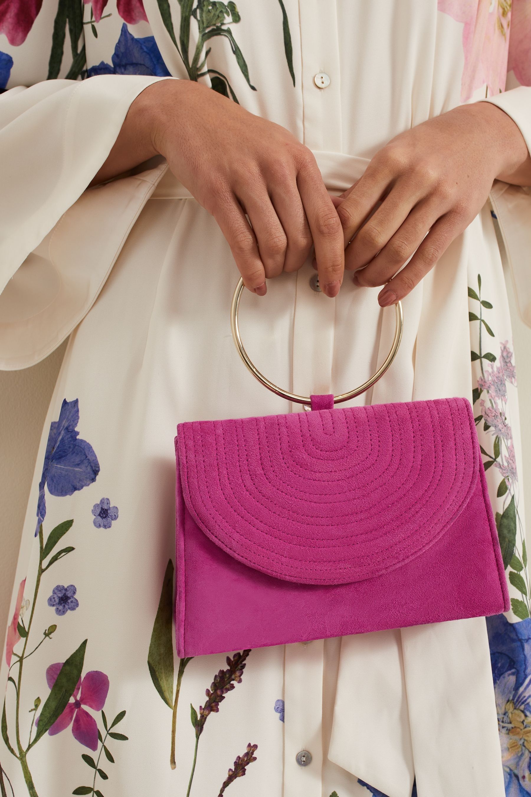 Buy Phase Eight Pink Ring Handle Suede Mini Bag from the Next UK online ...